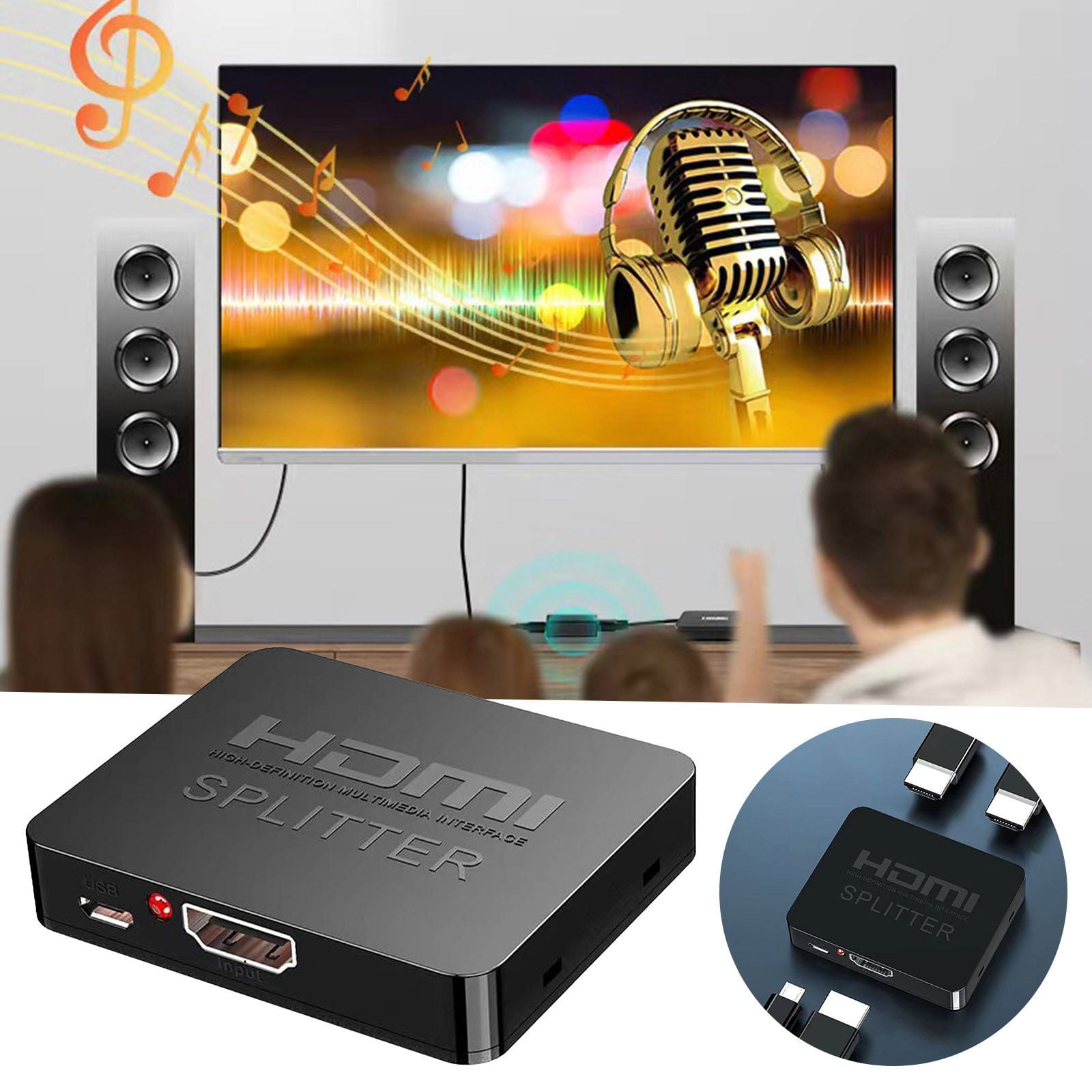 Splitter 4K Mini 1 In 2 Out Frequency Divider High Definition Video On ...