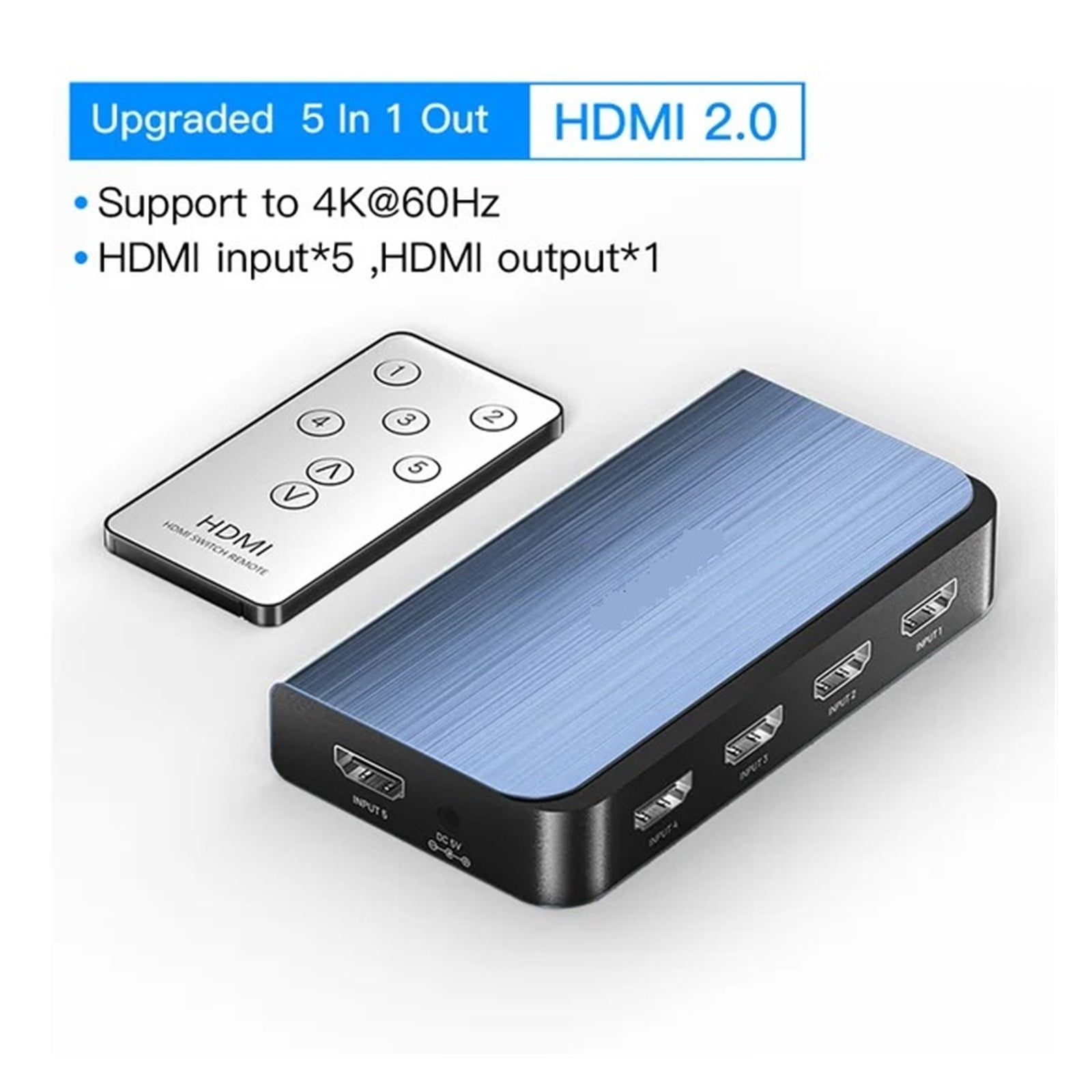 Splitter 5 in 1 out 4K/60Hz 5x1 3x1 Adapter Mi Box Switch PS5 PS4 3 in 1 out 2.0 Switcher ...