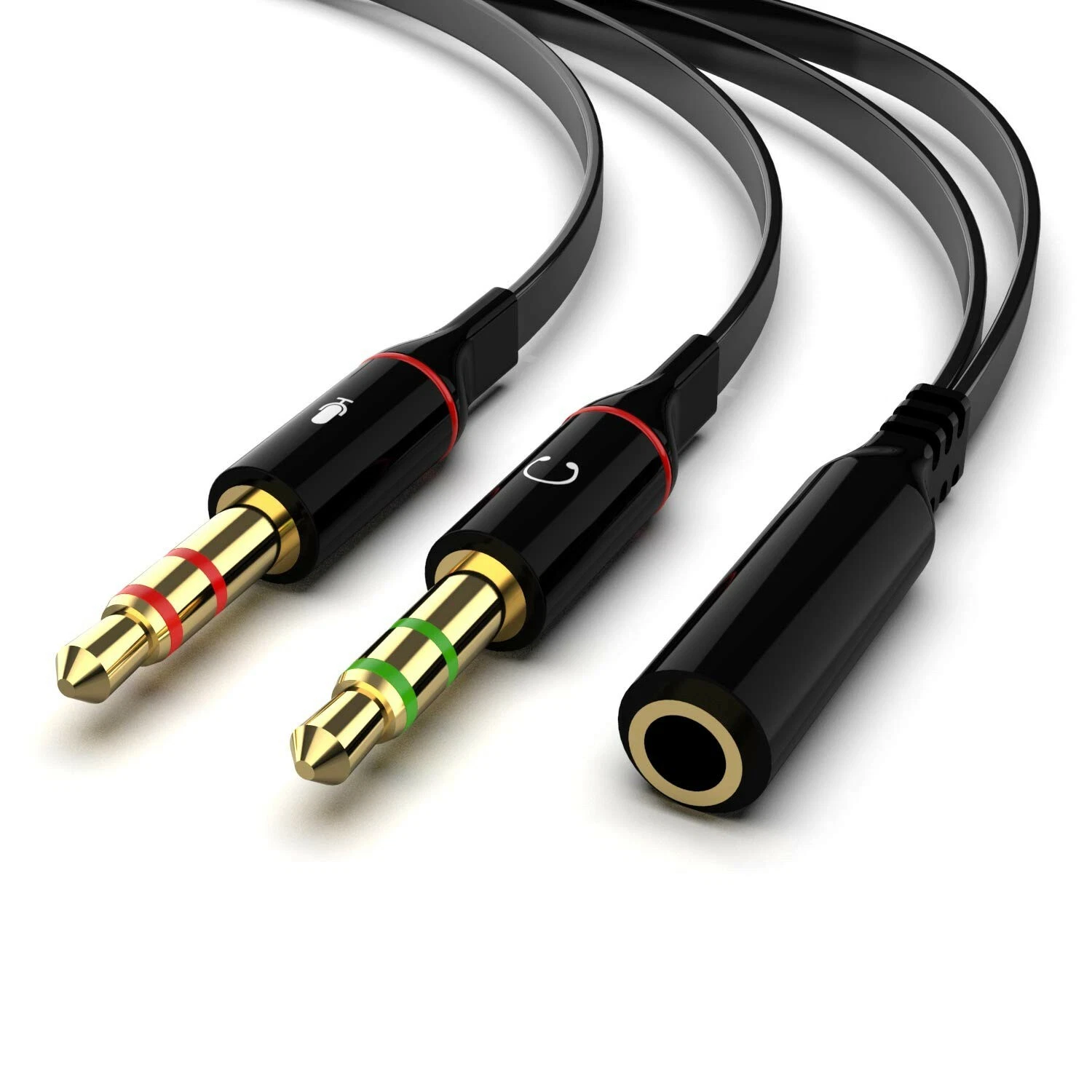 Splitter Audio Cable Gaming Headset Adapter Microphone Gold Plated And ...