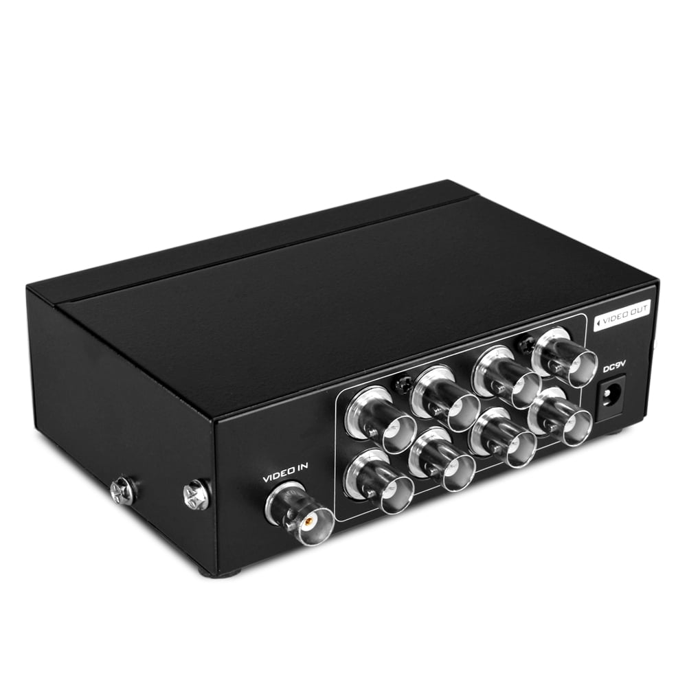 Splitter Box 1 In 8 Out (8 Port) Amplifier - Powered BNC Distribution Coaxial Composite CCTV ...