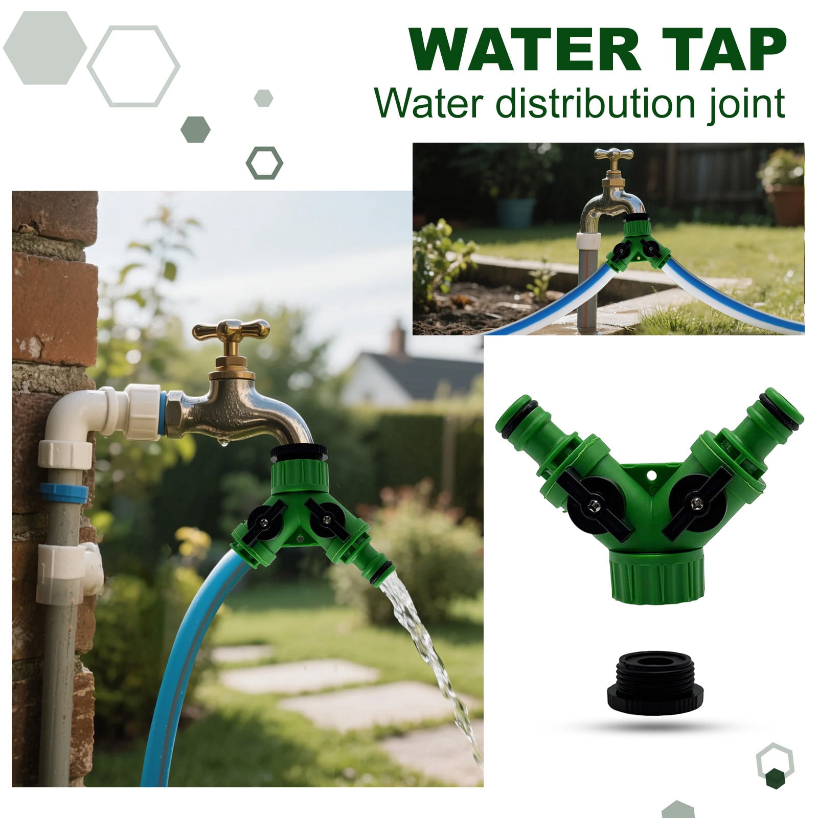 Splitter Connect Green Coupler G3/4 Female Thread Plastic Garden Hose ...