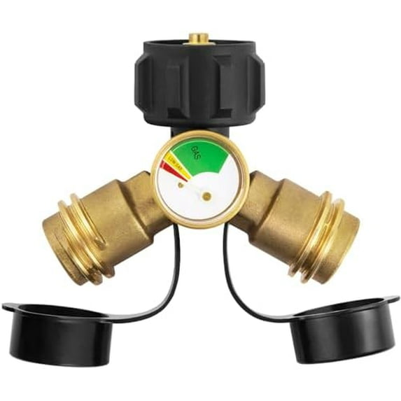 Splitter with Gauge, Tank Splitter 2 Way for 5-20LB, for Heaters ...