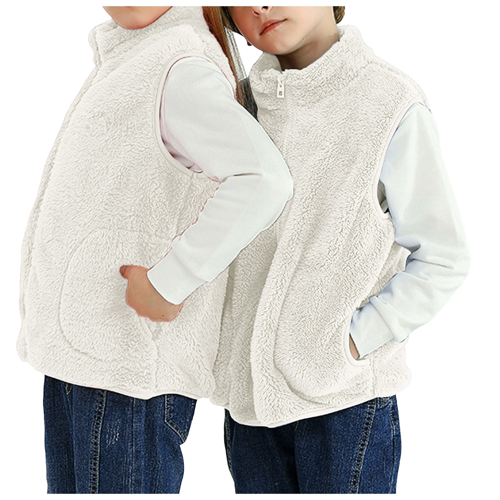Splozh Baby Girl Boy Fleece Vest Vest for Toddler Baby Winter Warm Zip ...