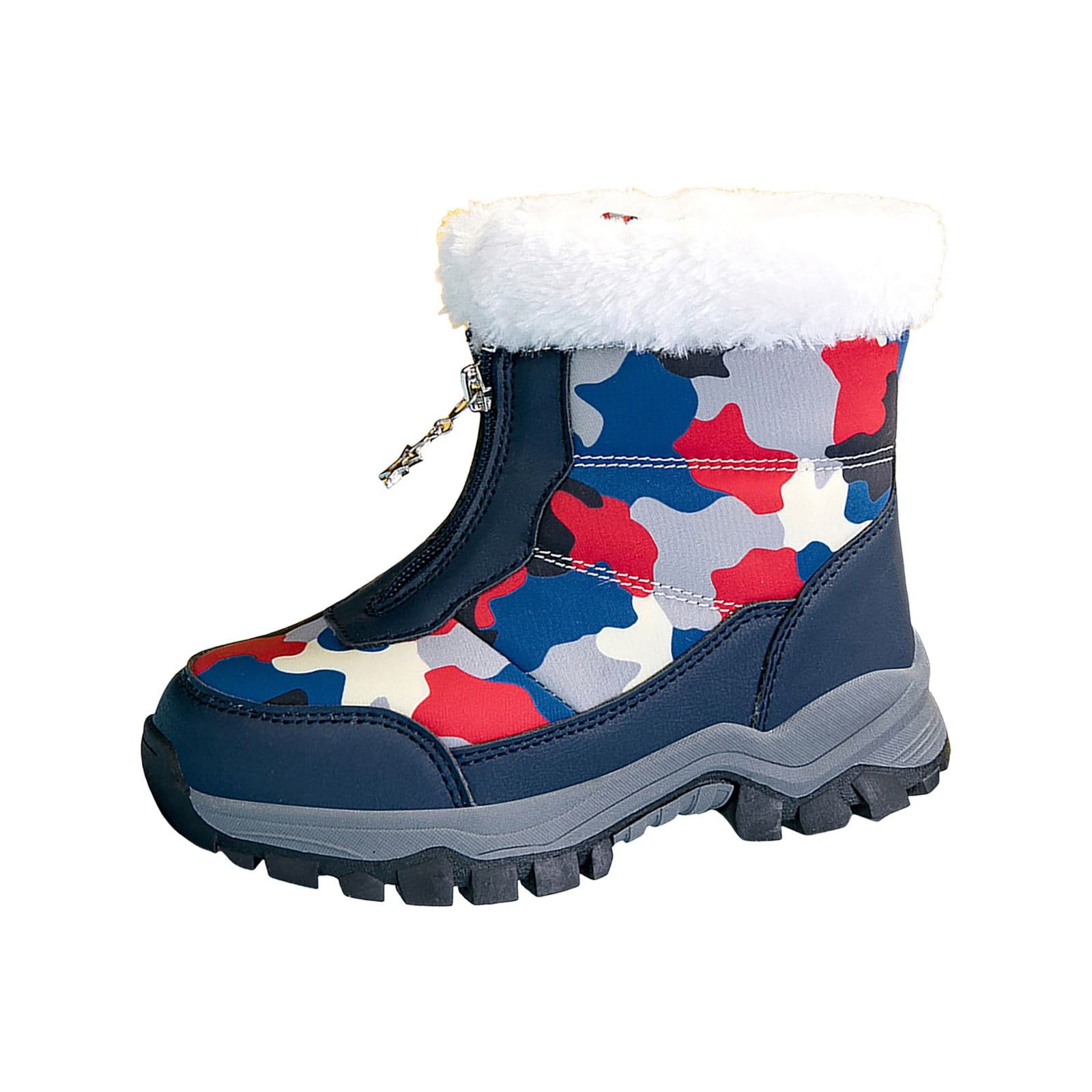 Splozh Boys Snow Boots Slip Resistant Lined Winter Shoes for Little/Big ...