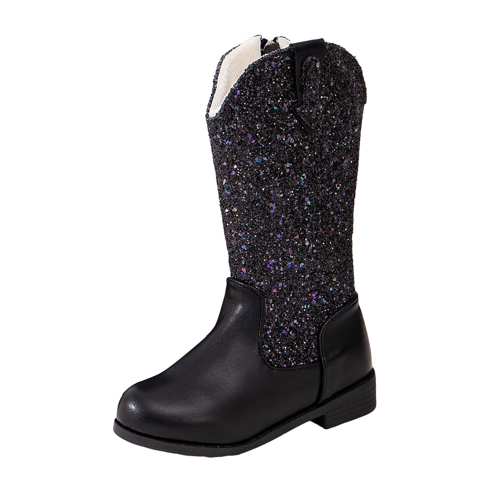 Splozh Girls Cowgirl Boots Mid Calf Square Toe Western Boot for Kids ...