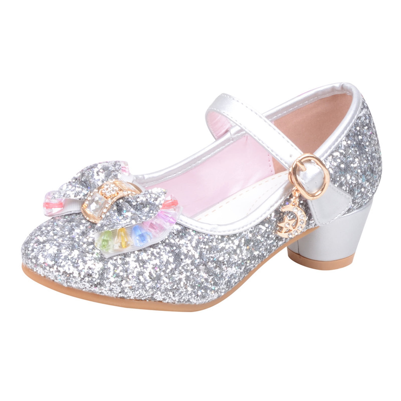 Splozh Girls Dress Shoes Princess High Heels Closed Toe Party Wedding ...