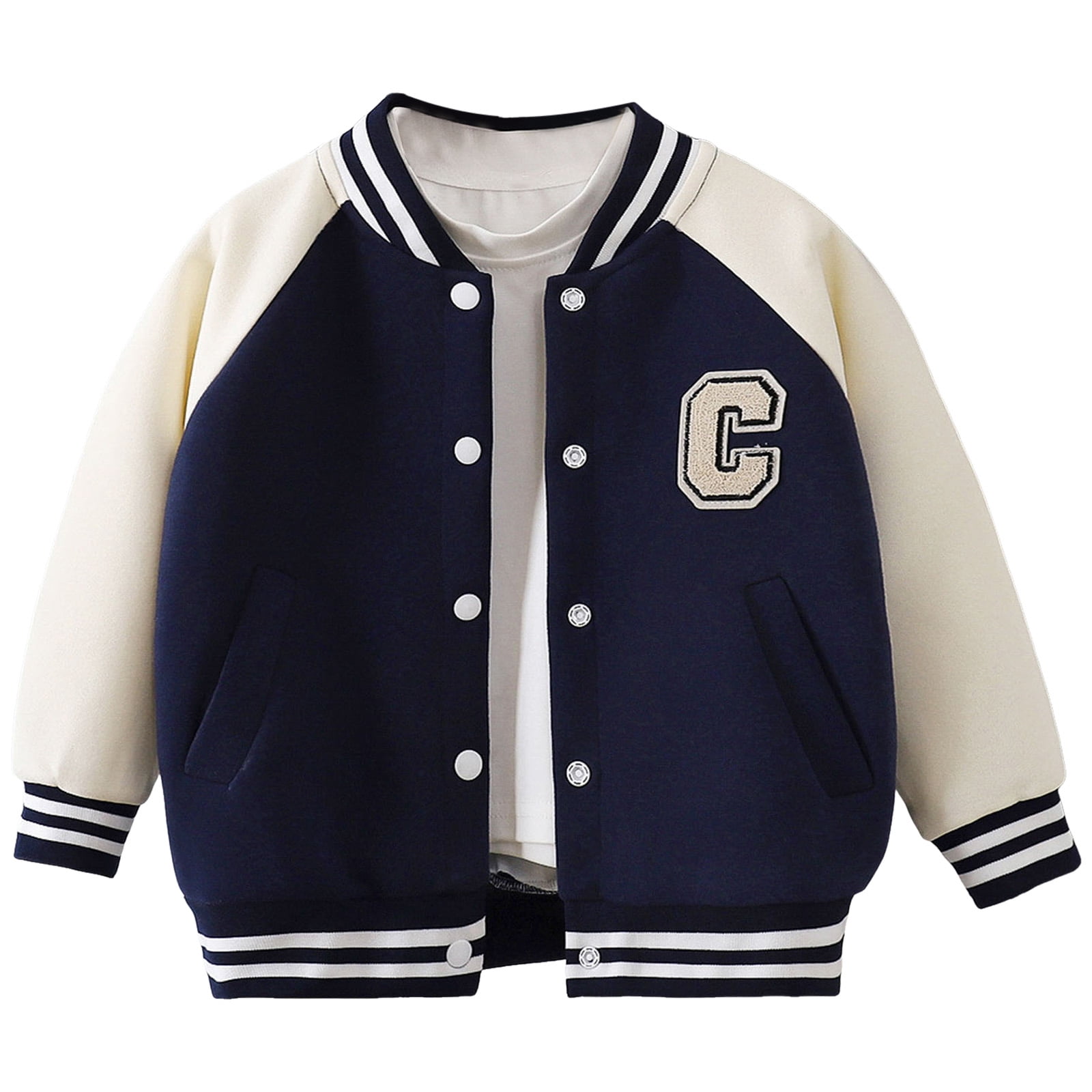 Splozh Girls Fleece Jacket Kids Baseball Jacket Varsity Coat Fall ...