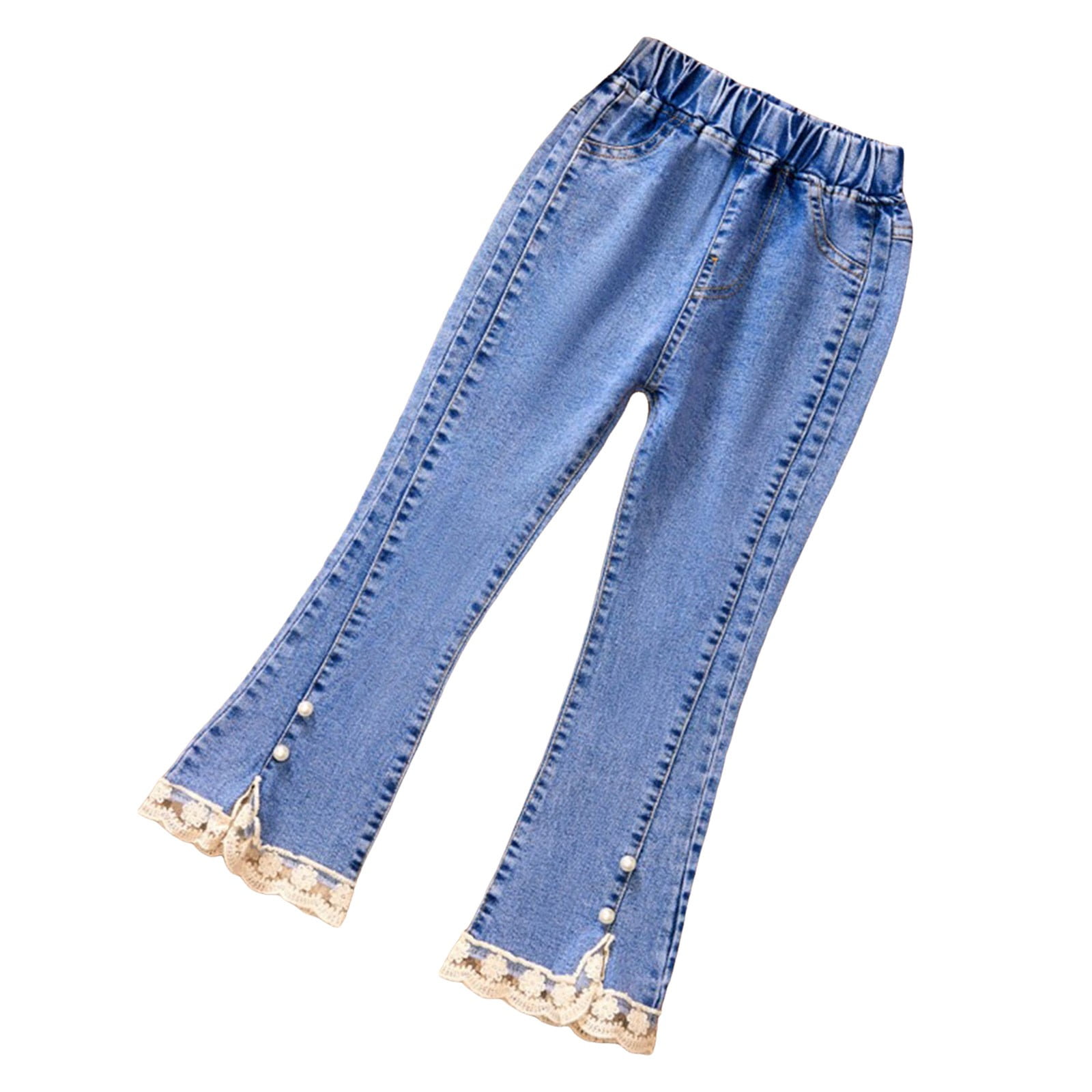 Splozh Girls' Jeans Girl's High Waisted Wide Leg Jeans Casual Long ...
