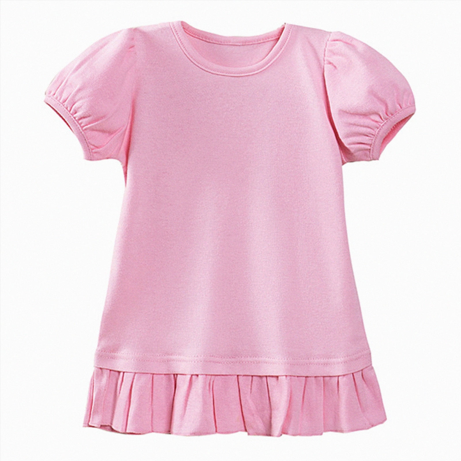Splozh Little Girl Shirts 1-12 Years Summer Girls Fashion Basic Solid ...