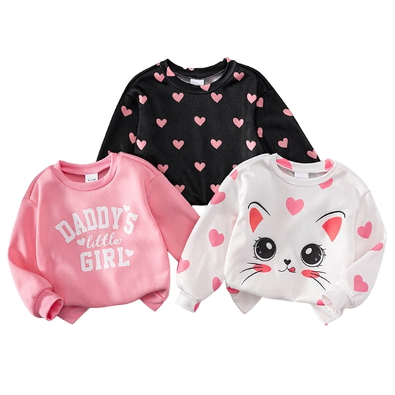 Splozh Toddler Long Sleeve Shirt 3Pcs Baby Girls Fall Spring Sweatshirt ...
