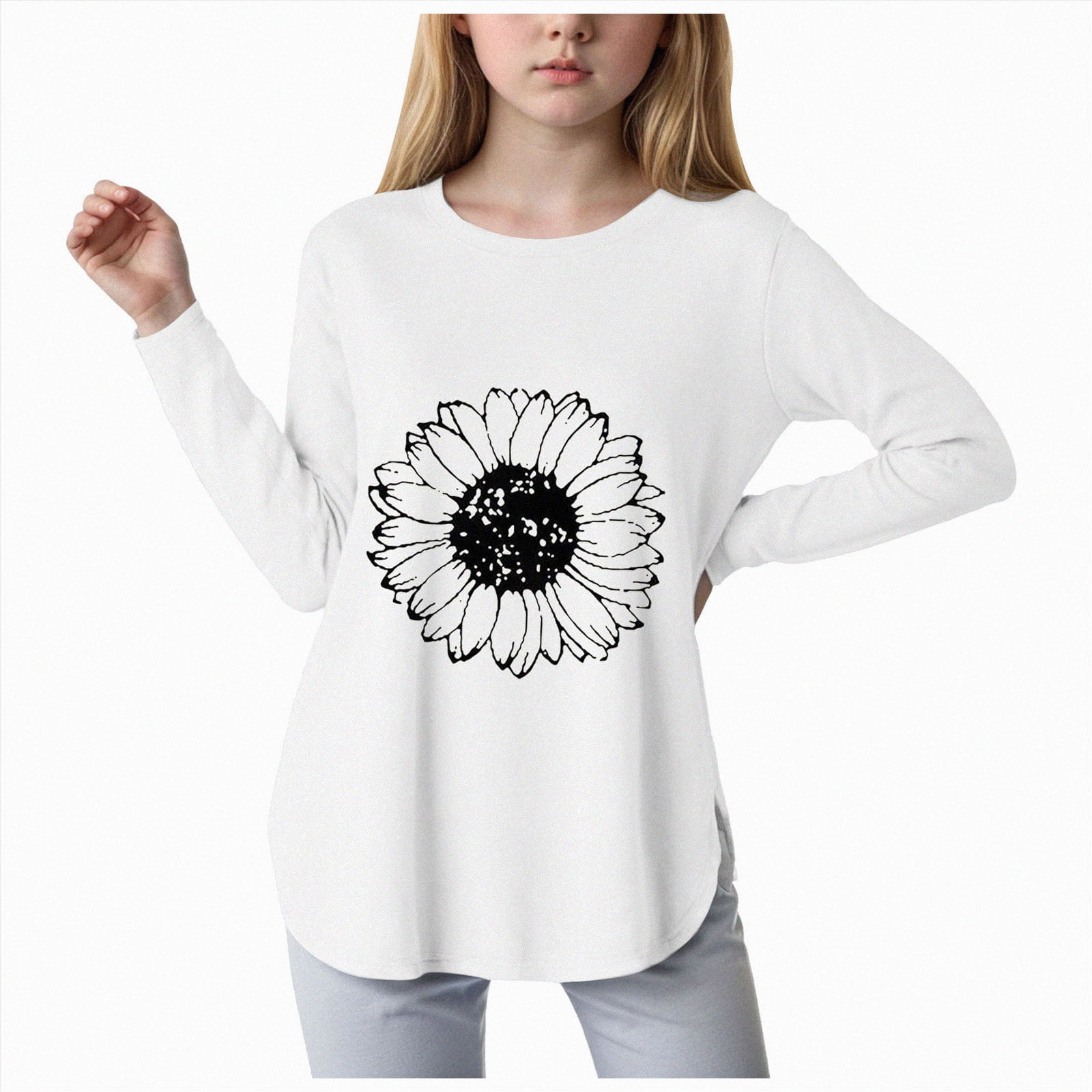 Splozh Tops for Teen Girls Trendy 5-14 Years Long Sleeve Shirts Kids ...