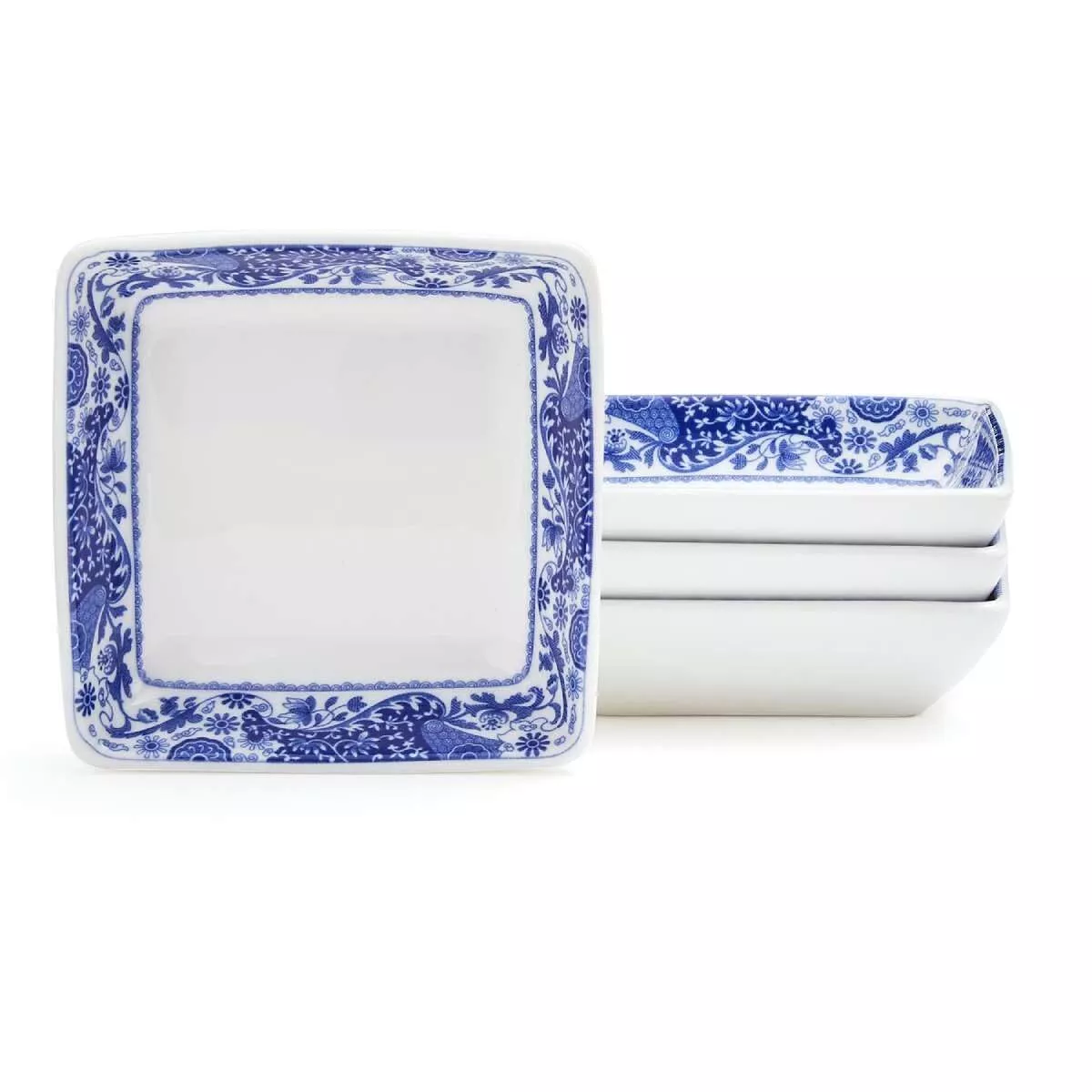 Spode Blue Italian Brocato Square Dishes -Set of 4 Dishwasher and ...