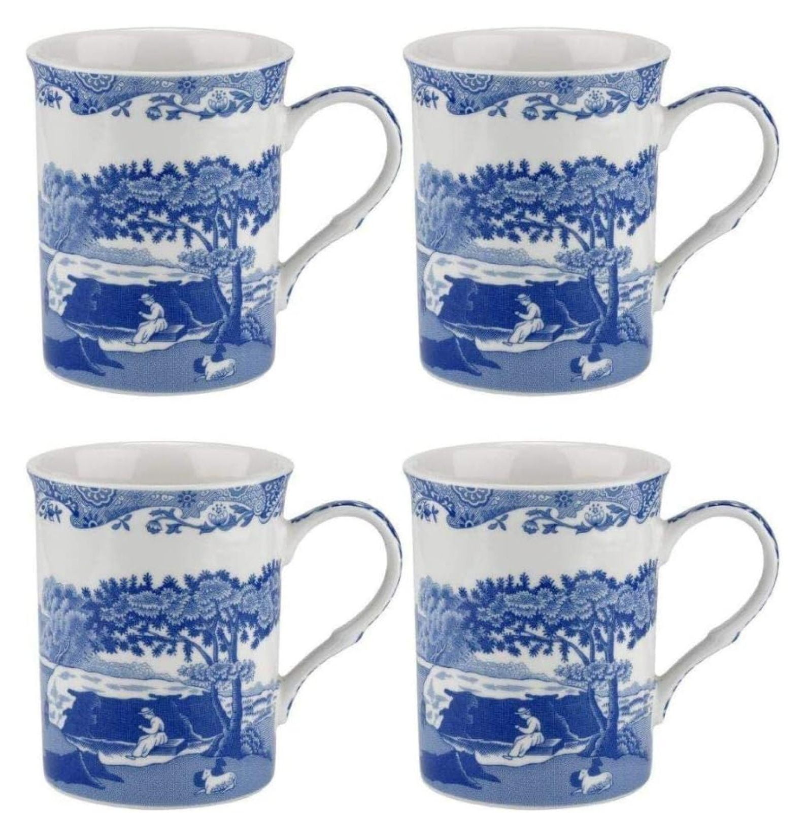 Spode Blue Italian Large Mugs, 340ml, 12-ounces, Cup for Coffee, Tea ...