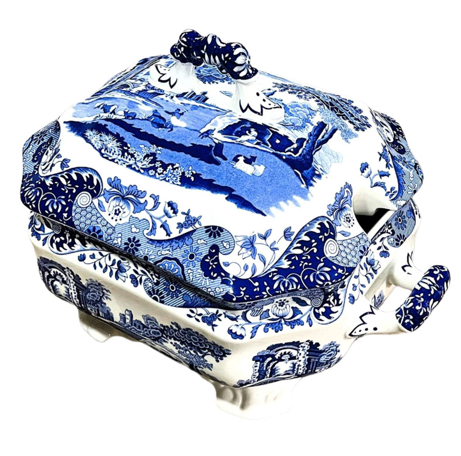 Spode Blue Italian Soup Tureen 3.4Litre Porcelain - Walmart.com