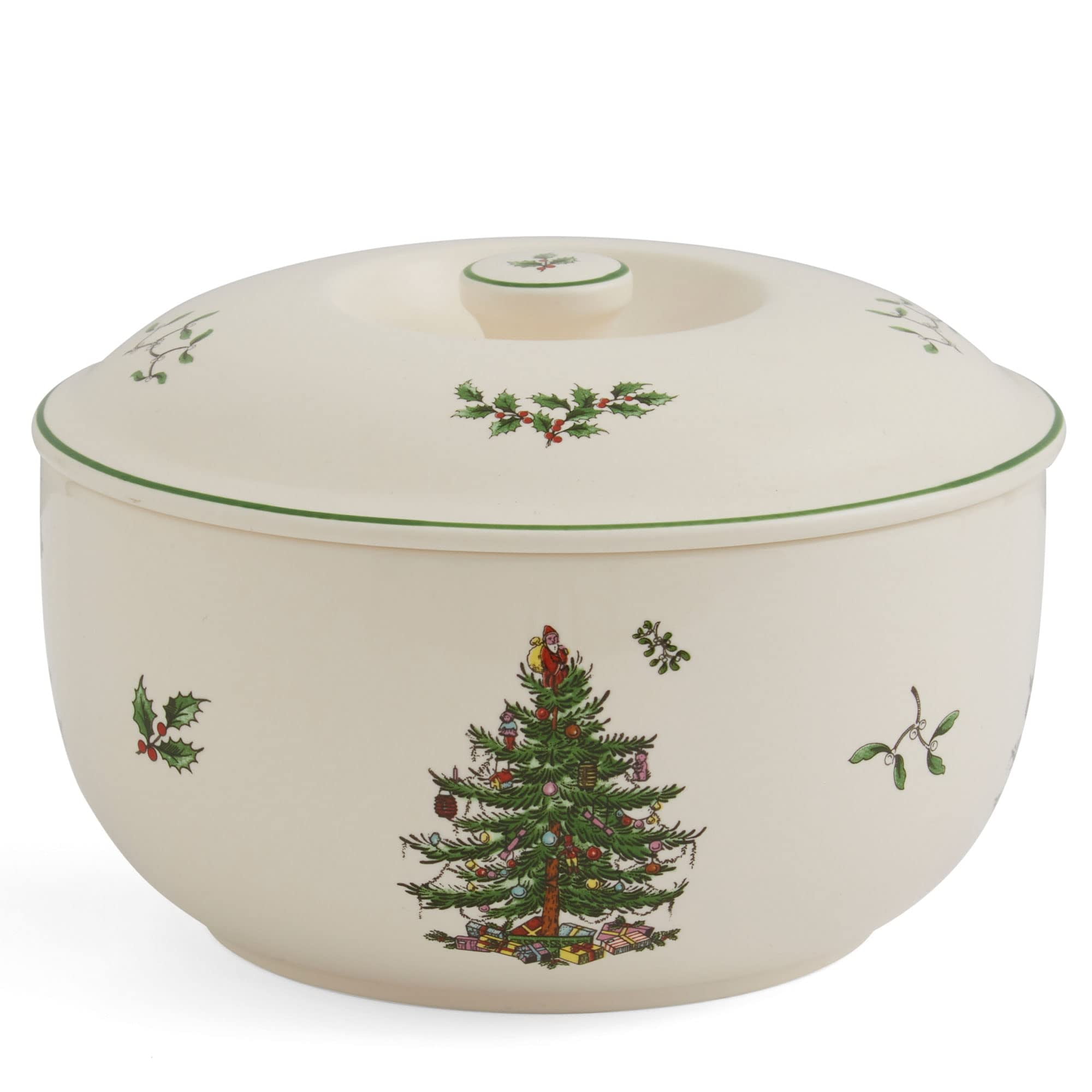 Spode Christmas Tree 1 Quart Round Casserole Dish with Lid - Stoneware ...
