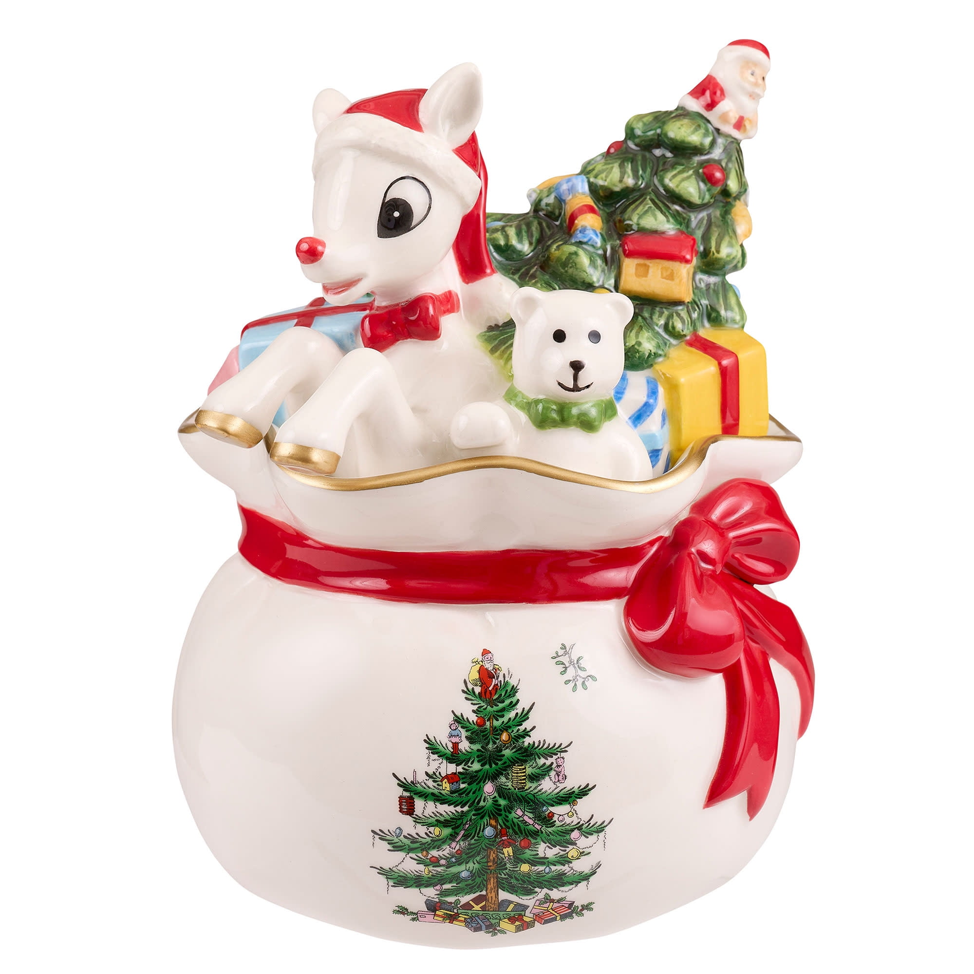 Spode Christmas Tree Candy Bowl - 6.5-Inch Dolomite Bowl Holiday Decor ...