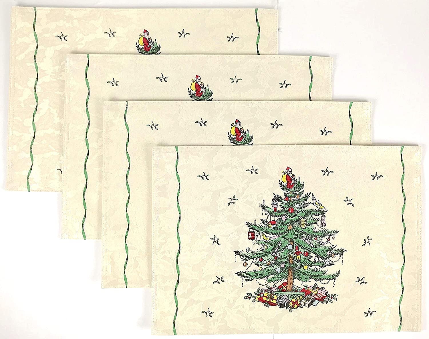 Spode - Christmas Tree - Cloth Placemats Set Of 4 - Walmart.com
