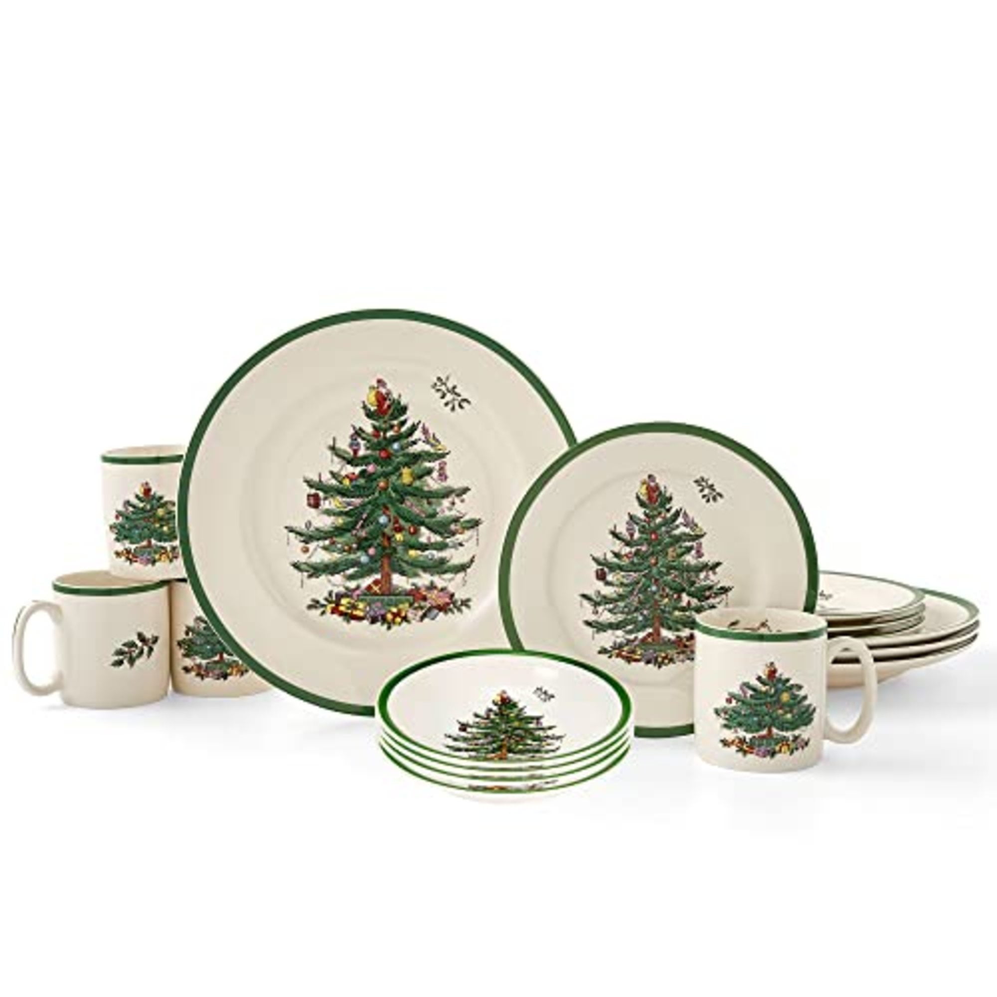 Spode Christmas Tree Collection Casual Holiday Themed 16-Piece ...