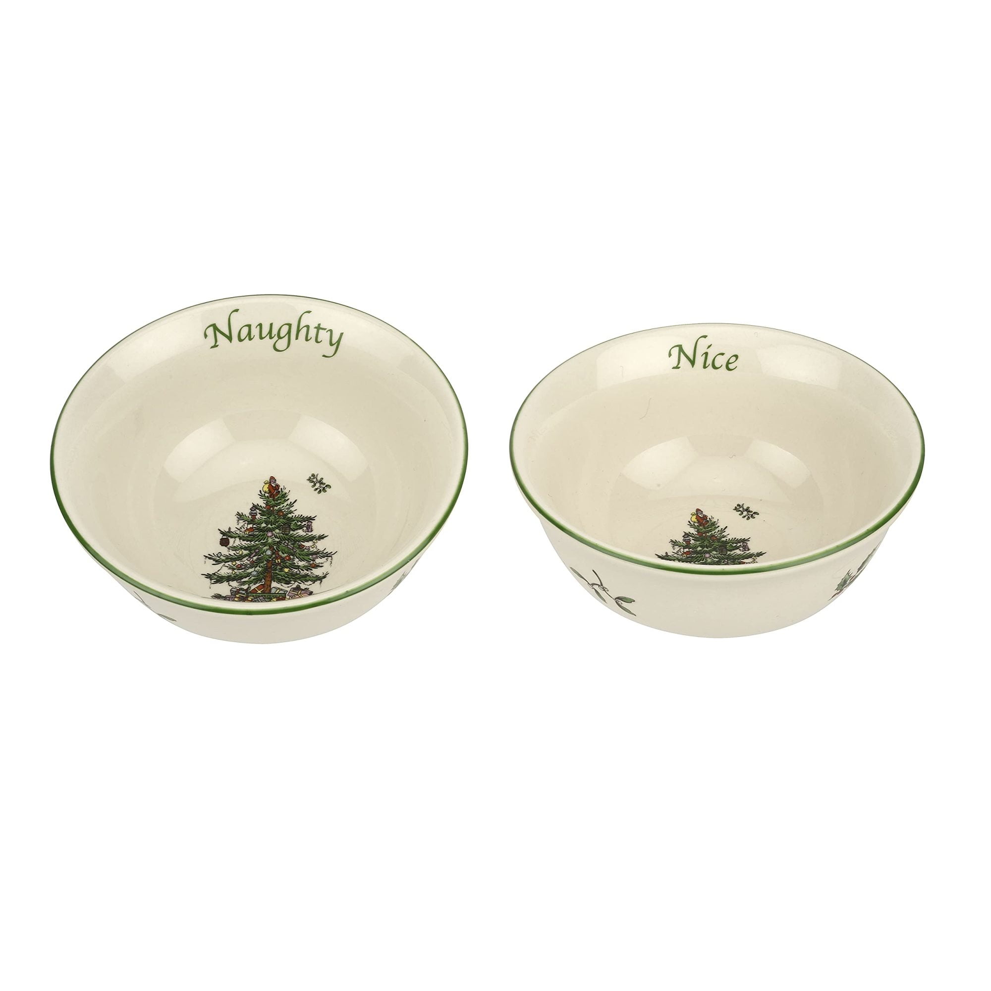 Spode Christmas Tree Dip Bowls - Set of 2, "Naughty and Nice", 4-Inch ...