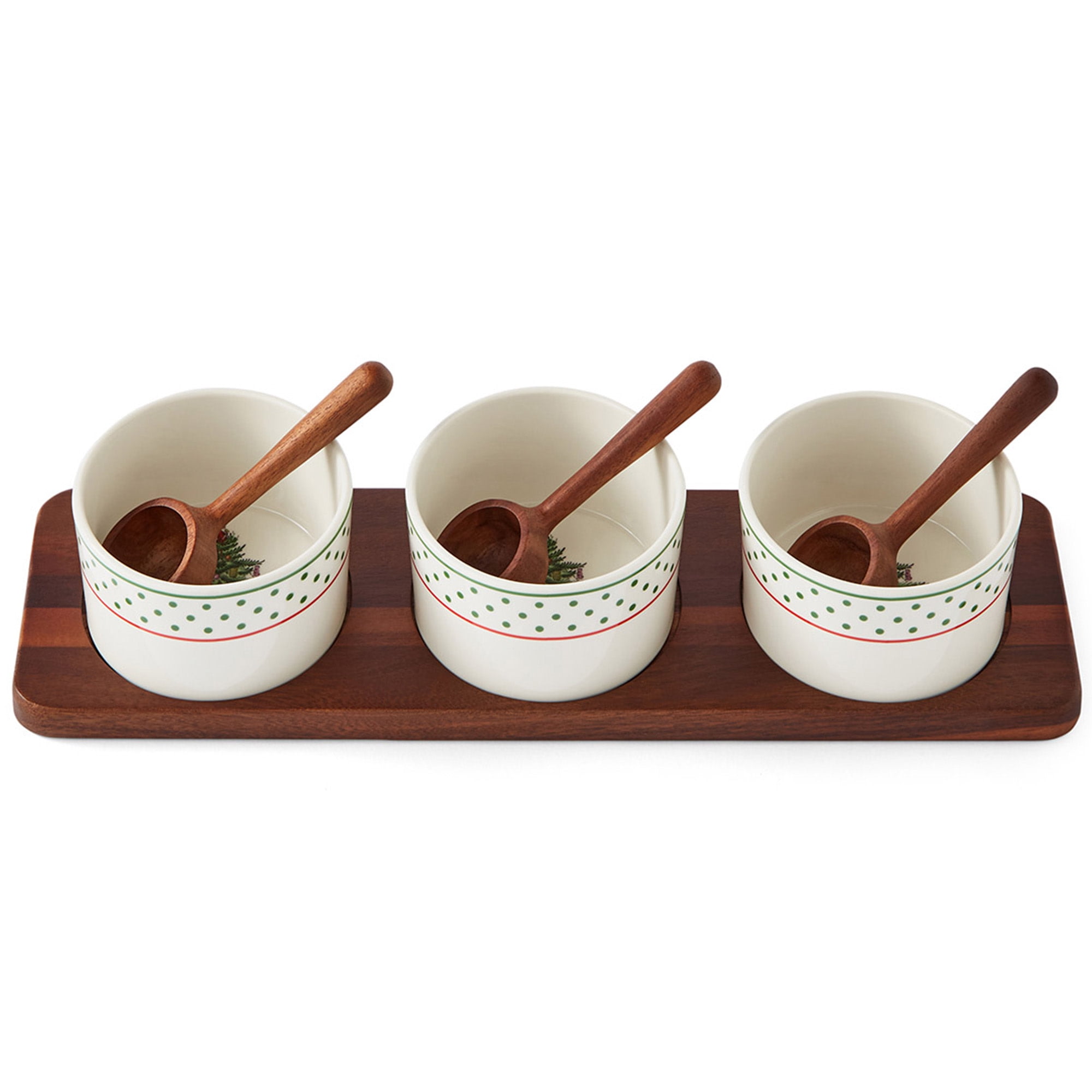 Spode Christmas Tree Condiment Set - 7 Piece Holiday Serveware Set ...