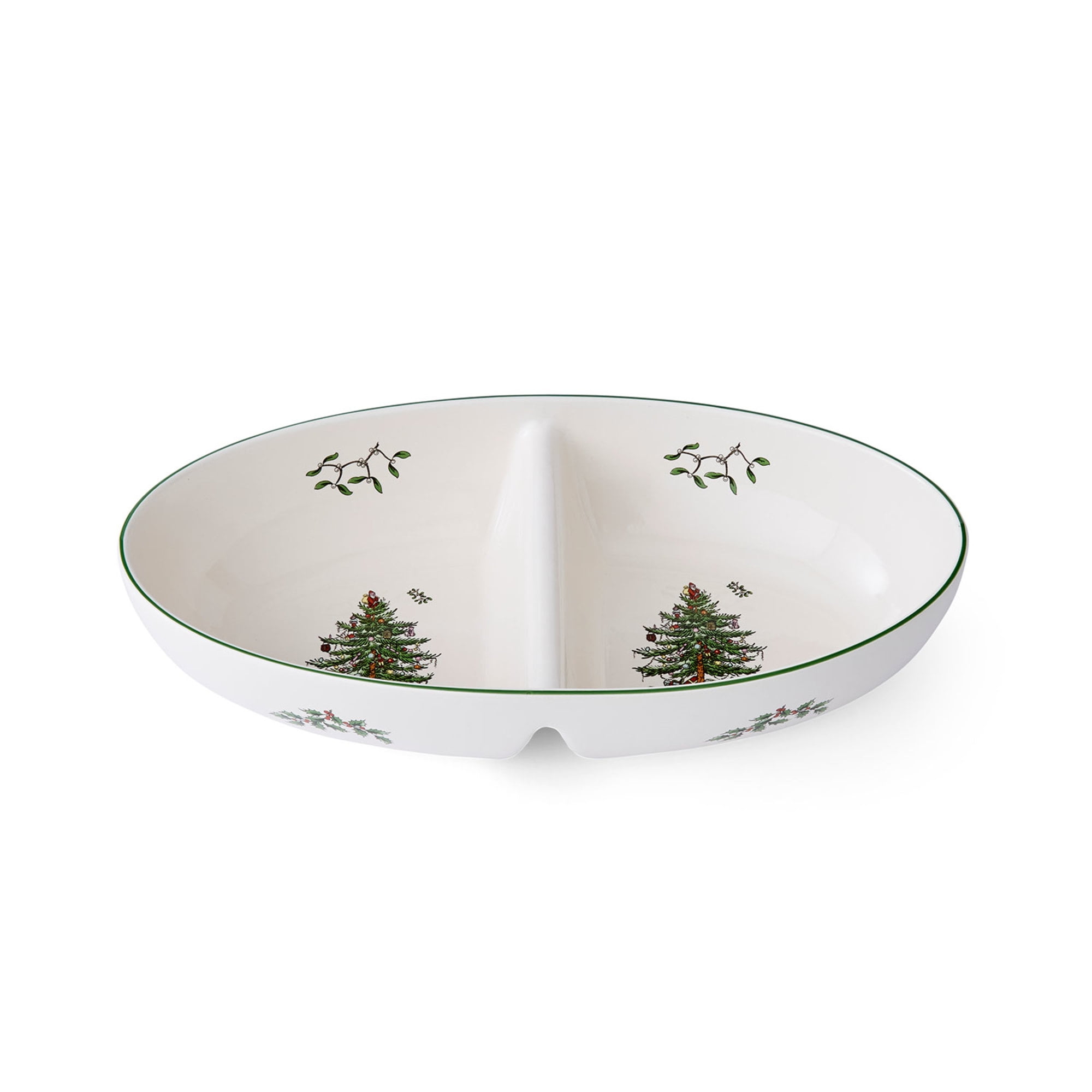 Spode Christmas Tree Divided Server, 9-Inch Round Festive Serveware ...