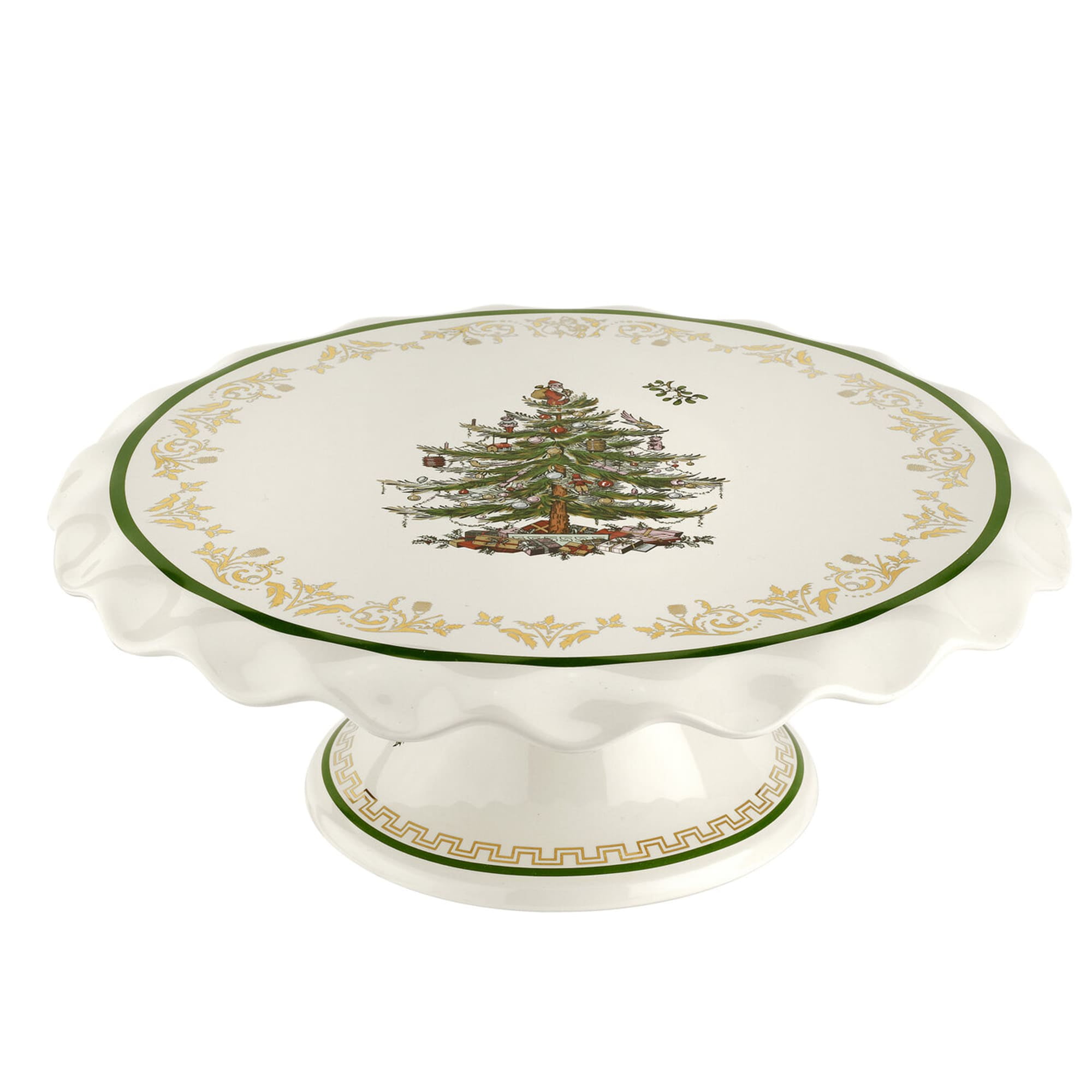 Spode Christmas Tree Gold Cake Stand - 11" Holiday Cake Plate for ...