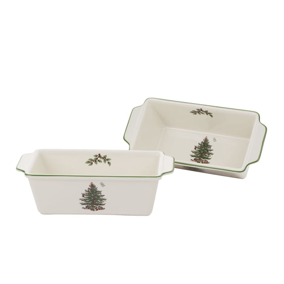 Spode Christmas Tree Loaf Pan 7.75"x3.5" 2pk Bakeware - Walmart.com
