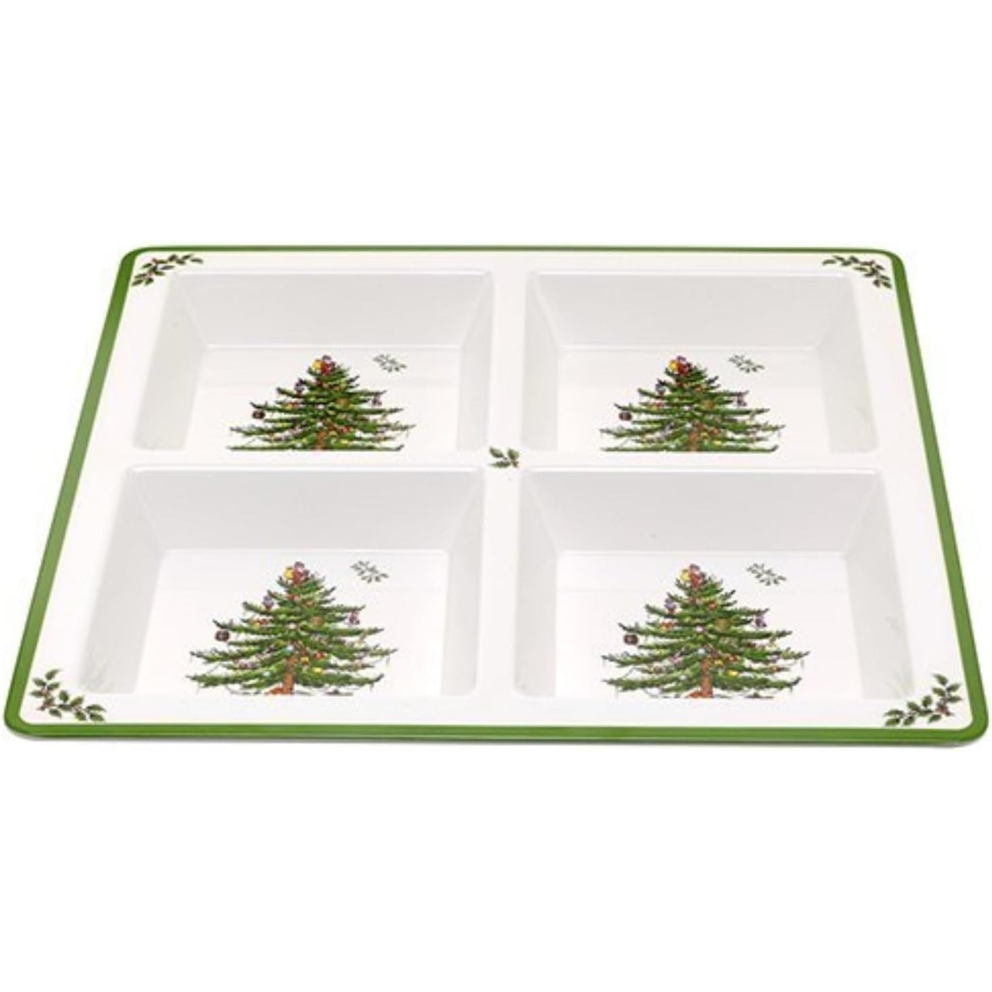 Spode Christmas Tree Melamine 4-Section Tray, 13.5-Inch Divided Holiday ...