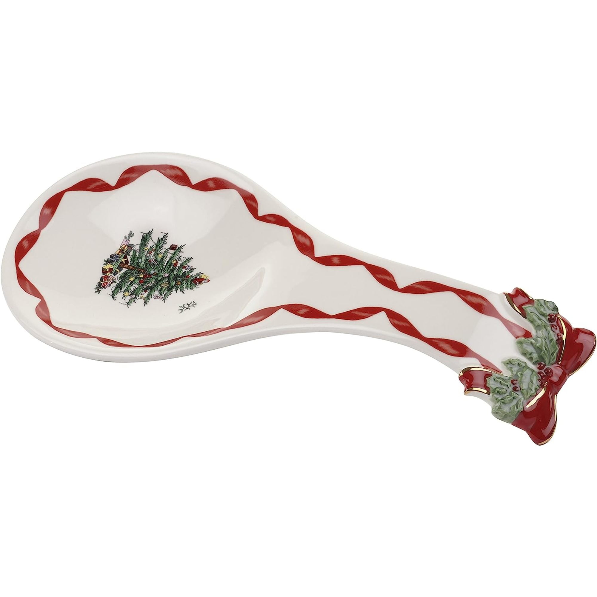 Spode Christmas Tree Ribbons Spoon Rest, 9.25" Festive Holiday Cooking ...