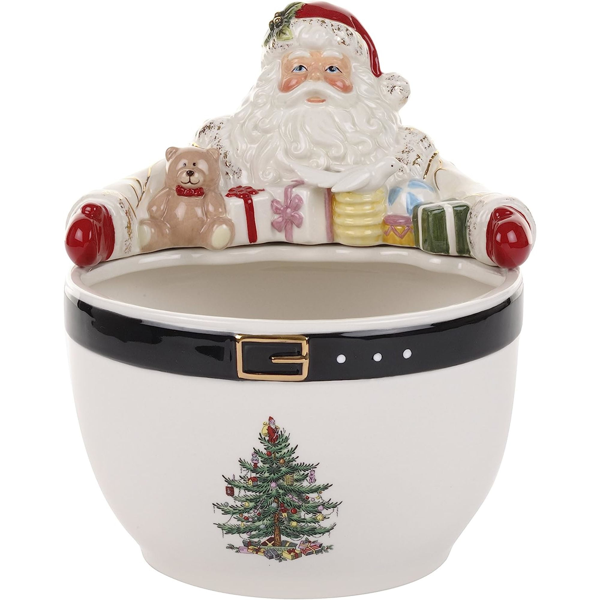 Spode Christmas Tree Santa 9-Inch Nut Bowl - Decorative Earthenware ...