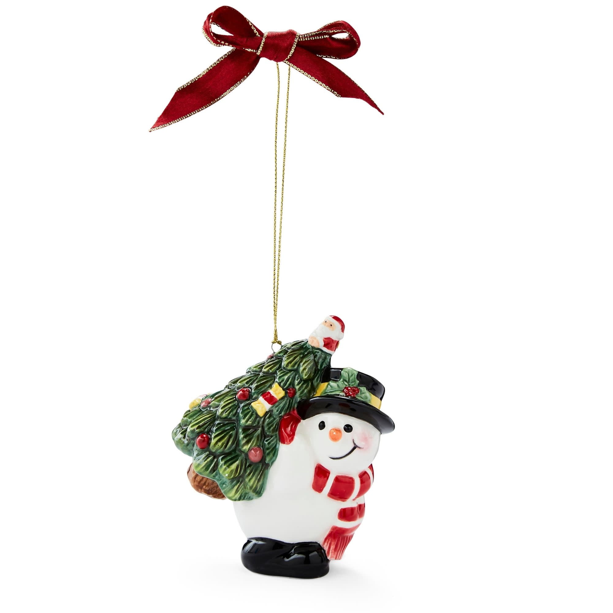 Spode Christmas Tree Snowman Ornament - Festive Holiday Decoration ...