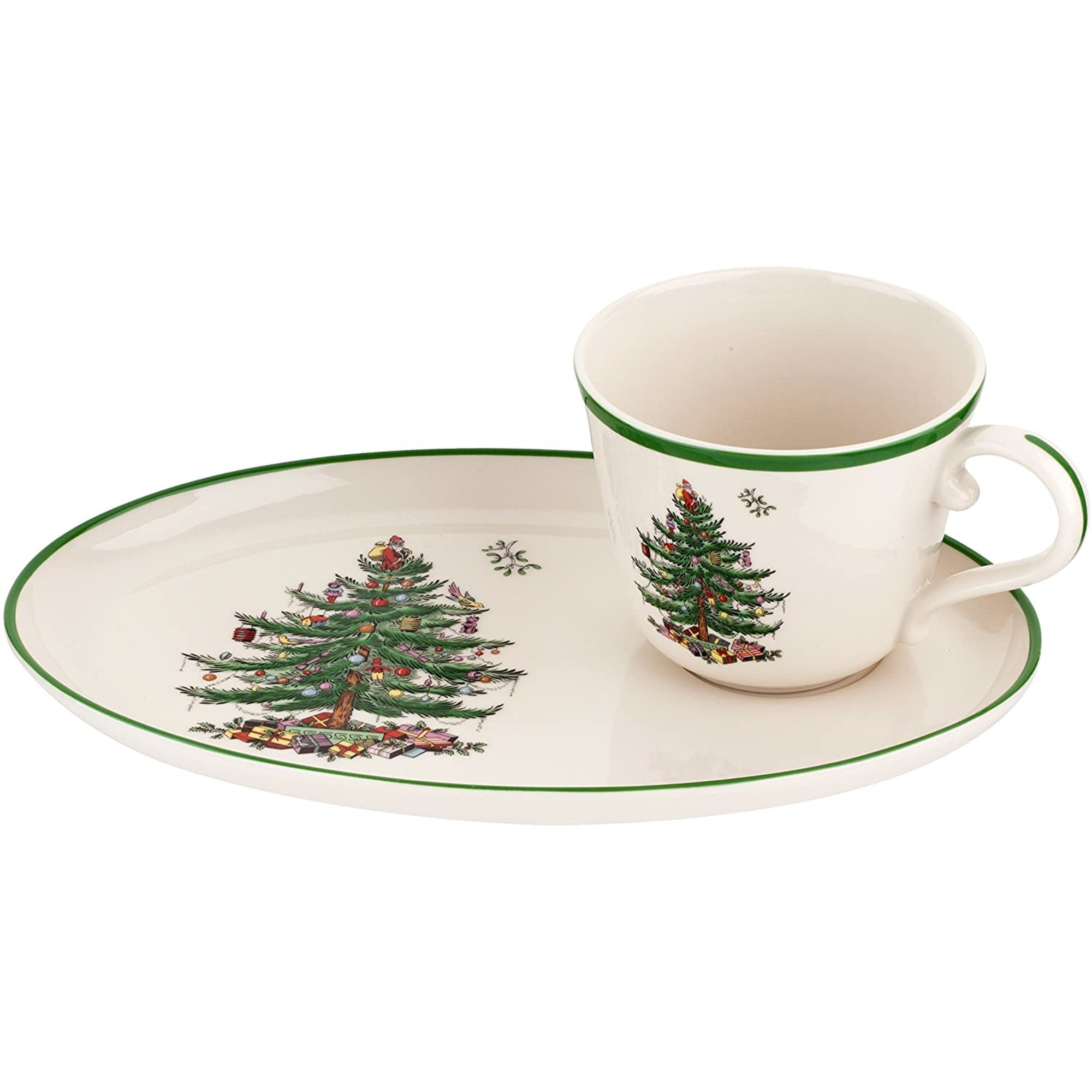 Spode Christmas Tree Soup & Sandwich Set - 11" Oval Tray & 16 oz Mug ...