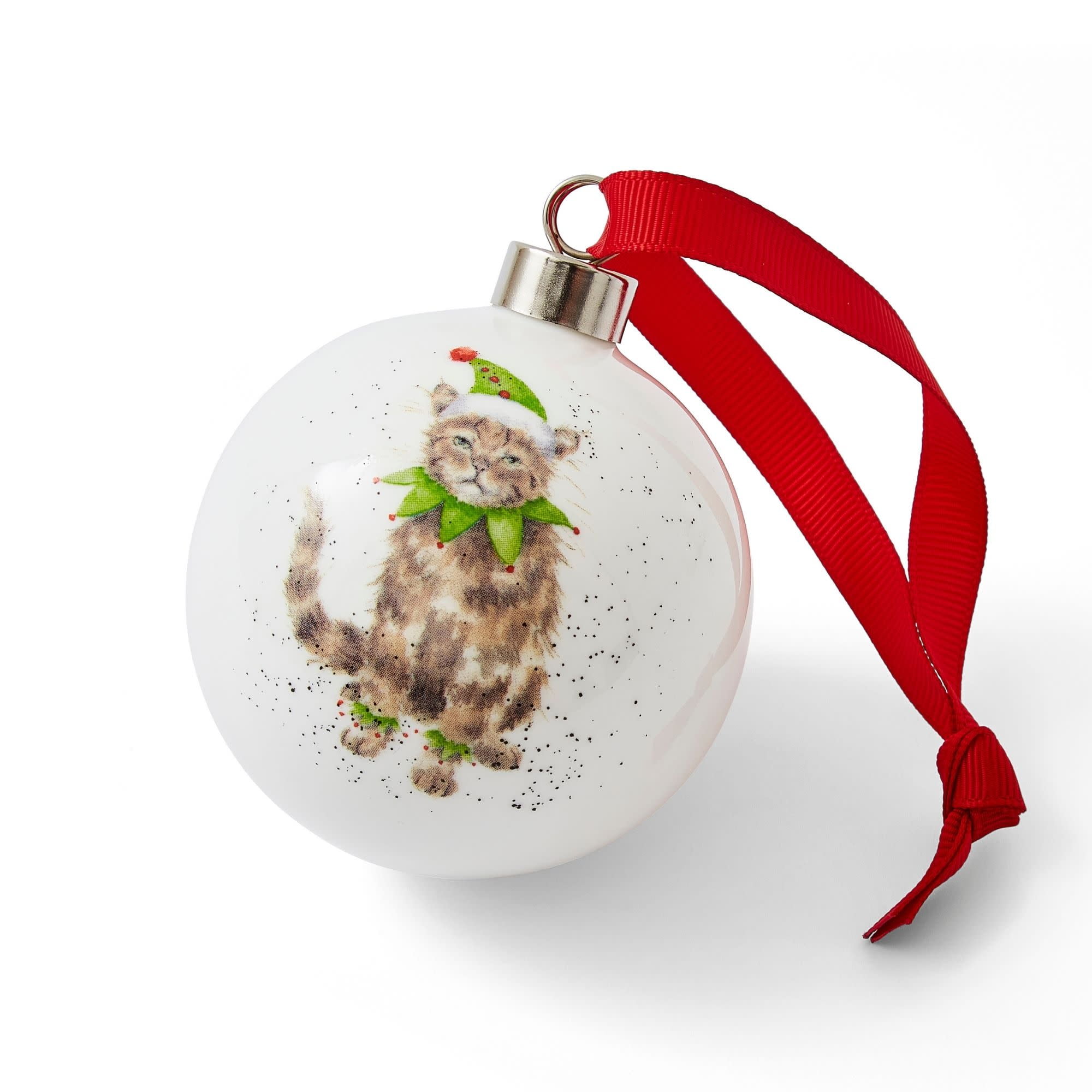 Spode Royal Worcester Bah Humbug Cat Ornament, Wrendale Designs, 2.6 ...