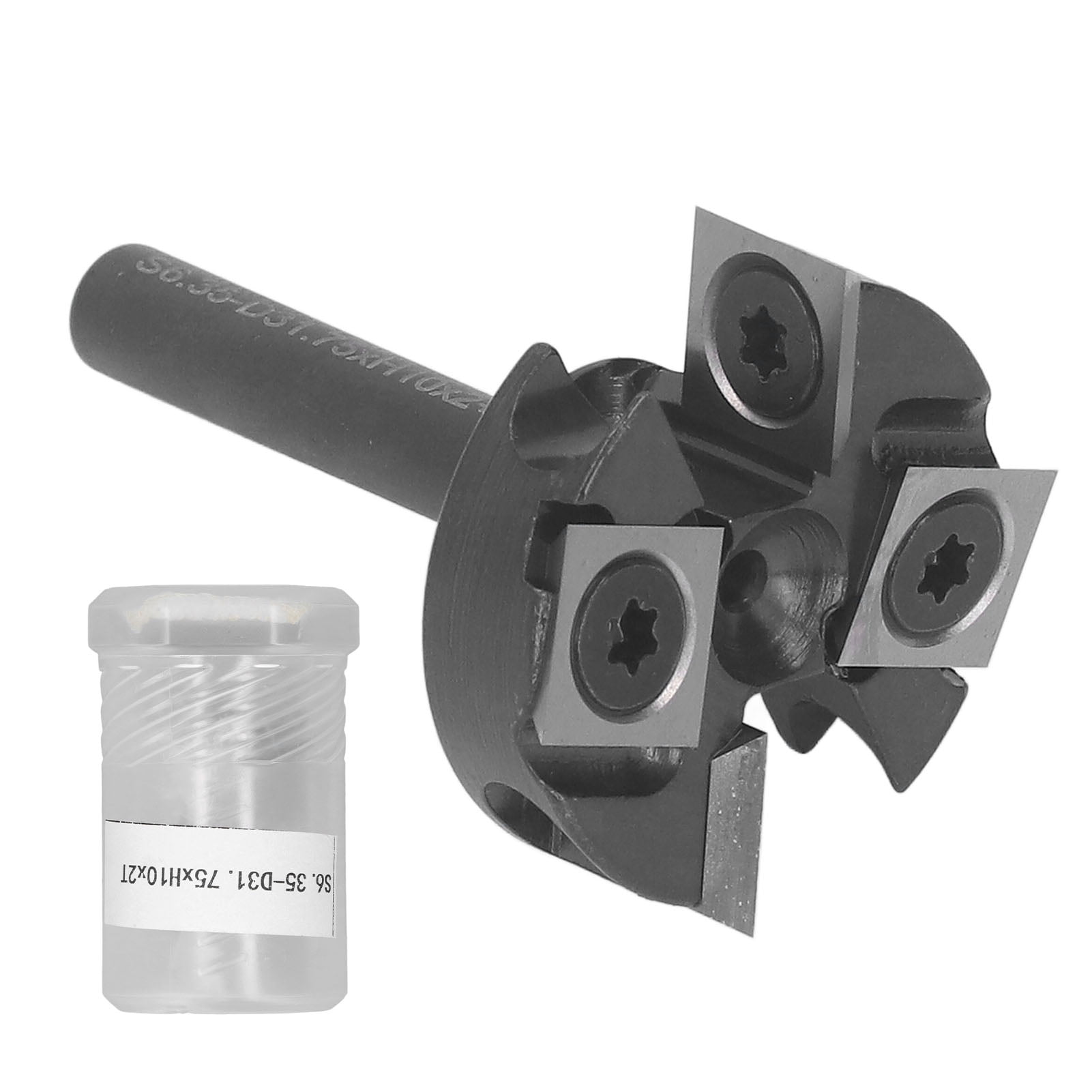 Spoilboard Bit 1 1/4in Cutting Diameter 2 Flute Insert Style with 1/4in ...