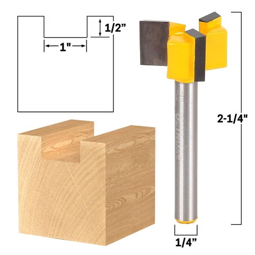 Spoilboard Surfacing Router Bit 1" Diameter - 1/4" Shank - Yonico ...