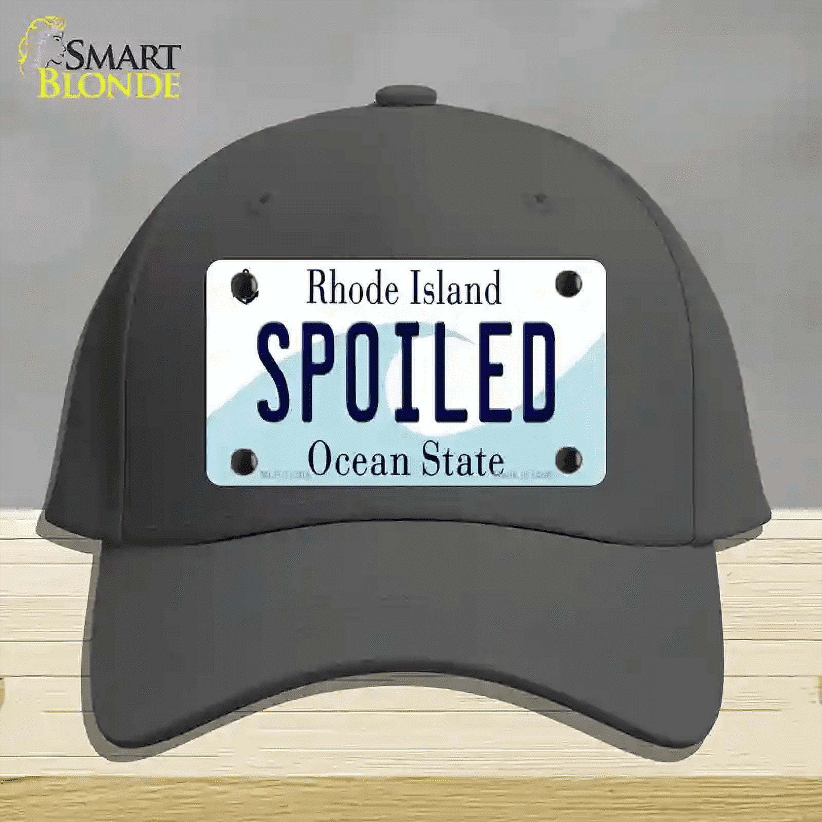 Spoiled Rhode Island State Novelty License Plate Hat Cotton Charcoal ...