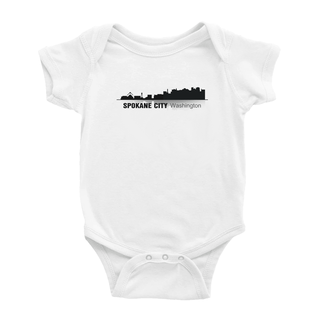 Spokane City Washington Silhouette Cute Baby Clothing Bodysuits Unisex ...