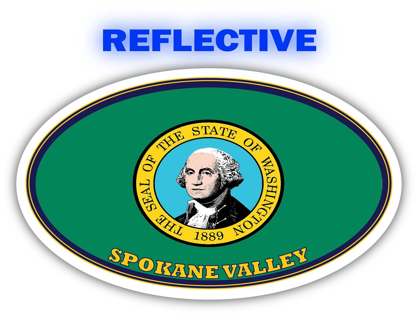 Spokane Valley City Washington State Flag | WA Flag Spokane County Oval ...