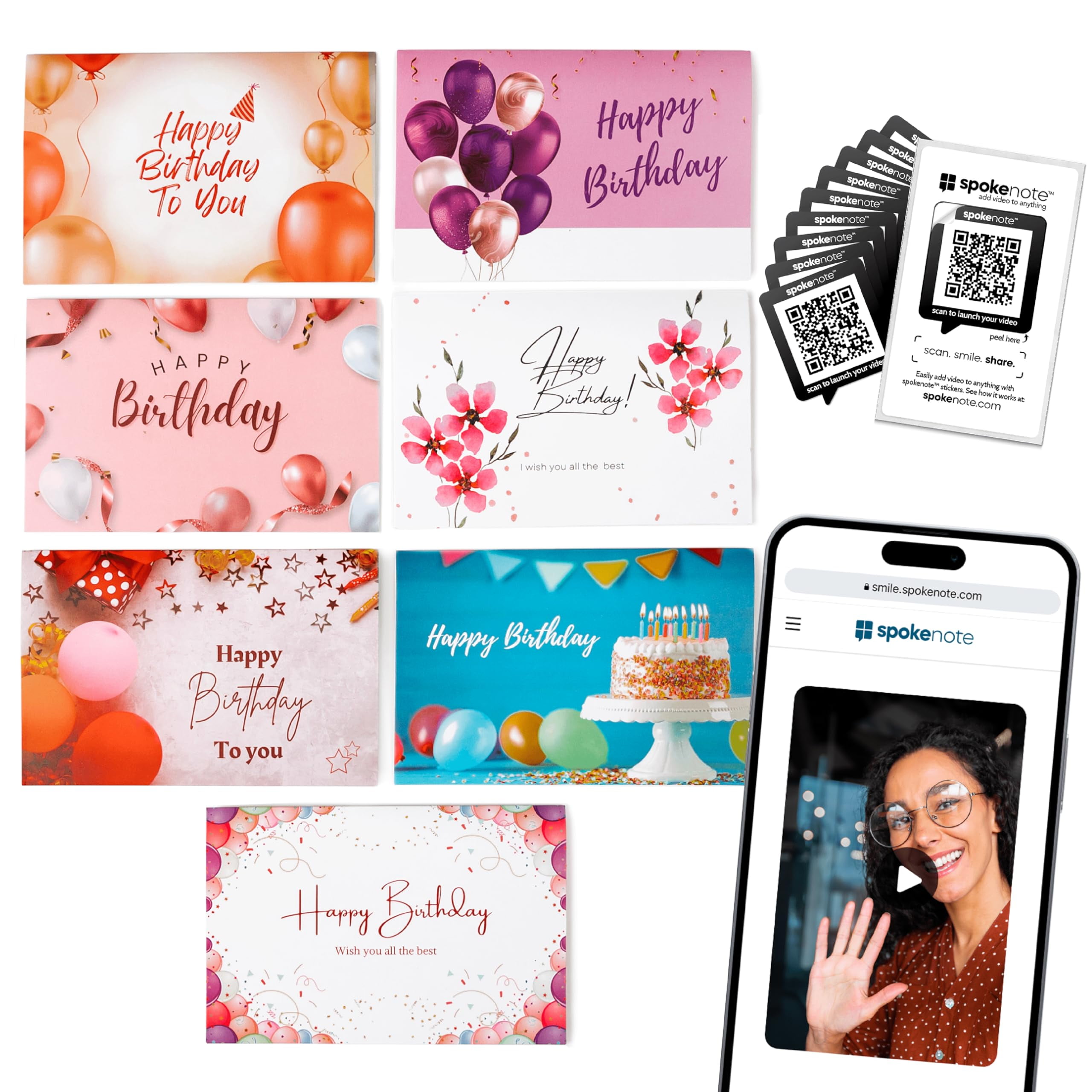Spokenote Personalized Video Recording QR Code Stickers and Birthday ...