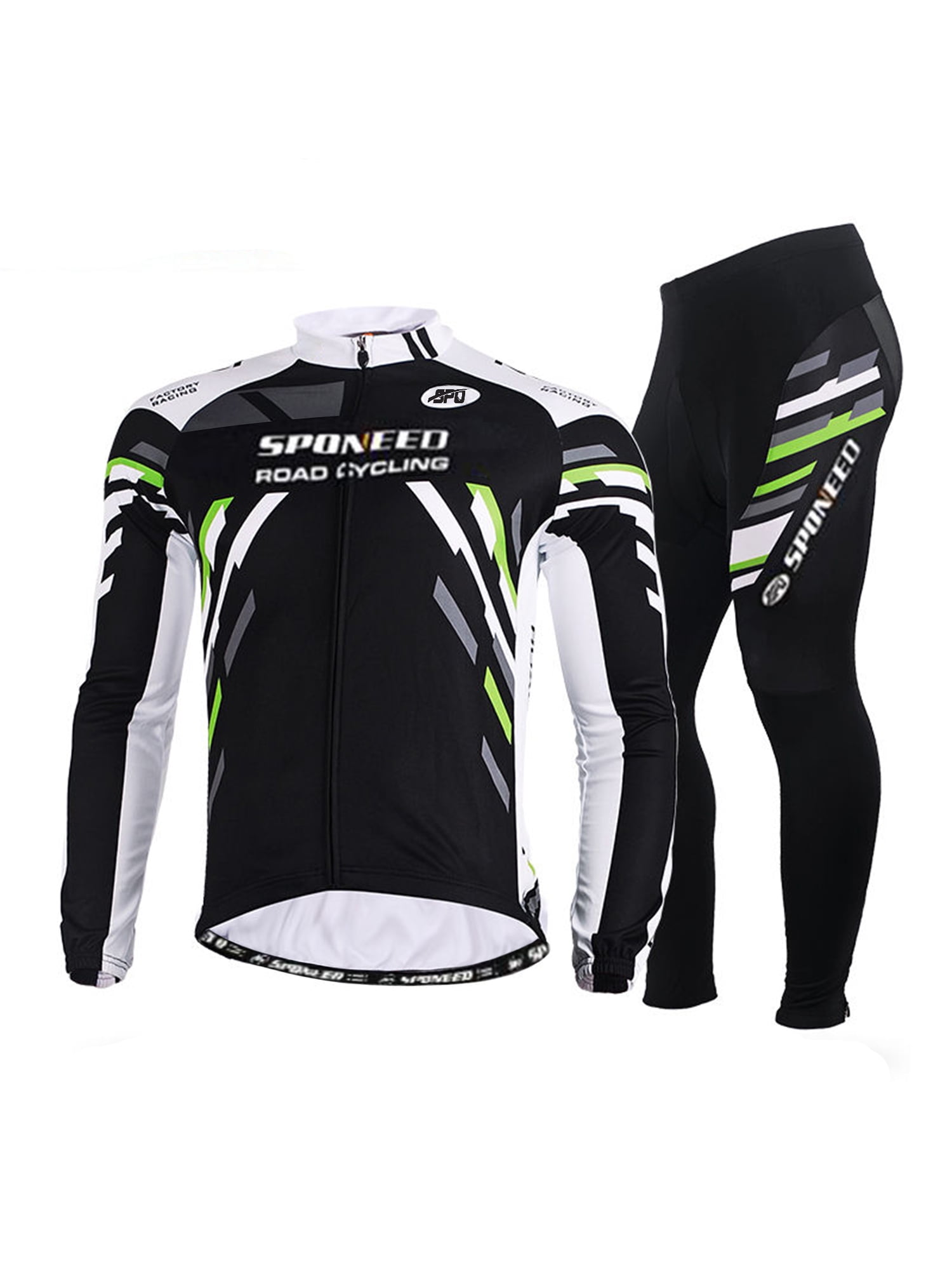 Sponeed Men’s Cycling Jersey Sets MTB Road Riding Outfits Full Zipper ...