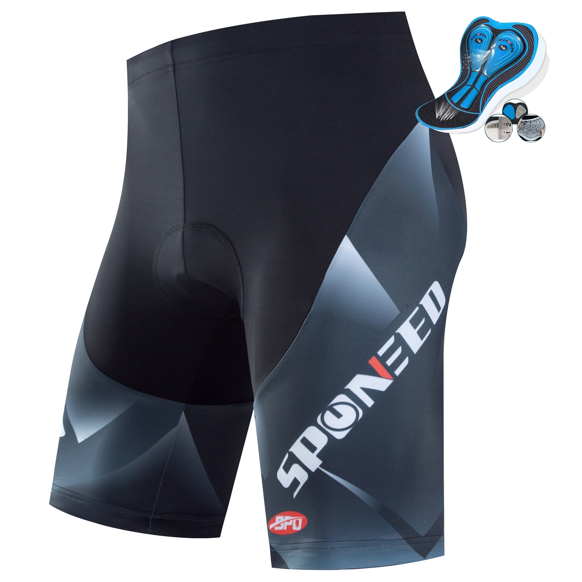Sponeed Men's Cycling Shorts Padded Bicycle Biking Pants Motorcycle ...