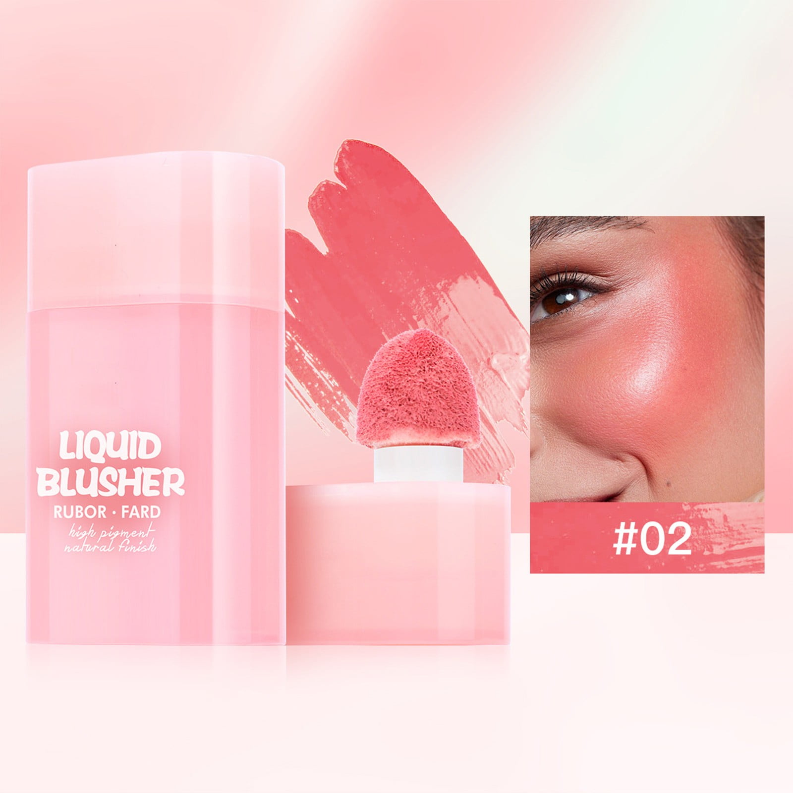 Sponge Blush Stick,Liquid Blush A Multi-purpose Blush Stick for Cheeks ...