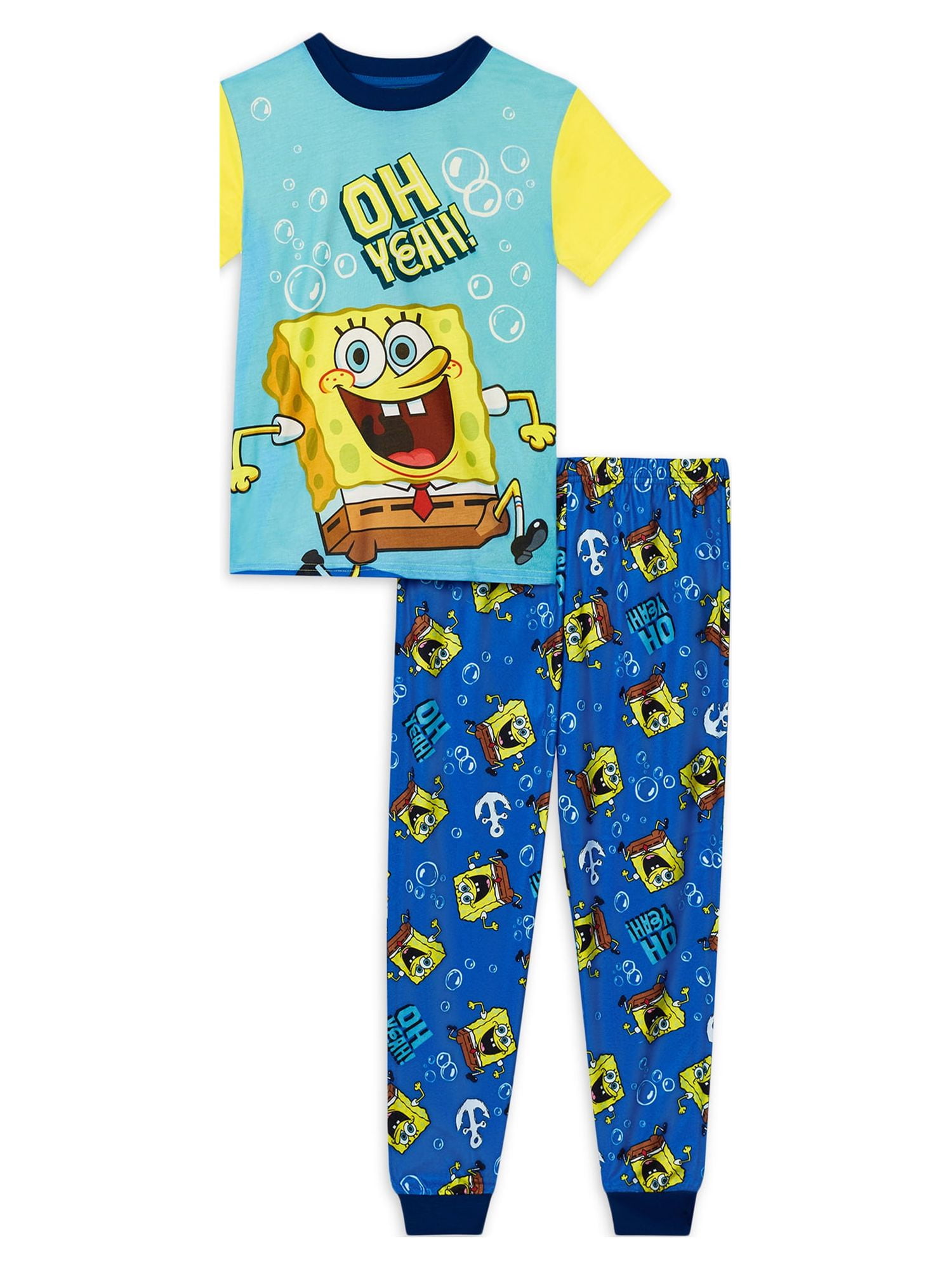 SpongeBob Boys Short Sleeve Pajamas Set - Sizes 4-12 - Walmart.com