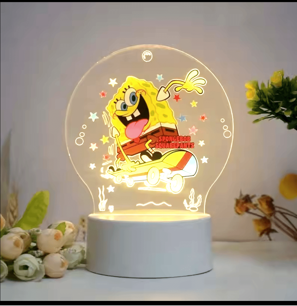 SpongeBob Squarepants Skateboard Night Light Lamp 3D - Walmart.com
