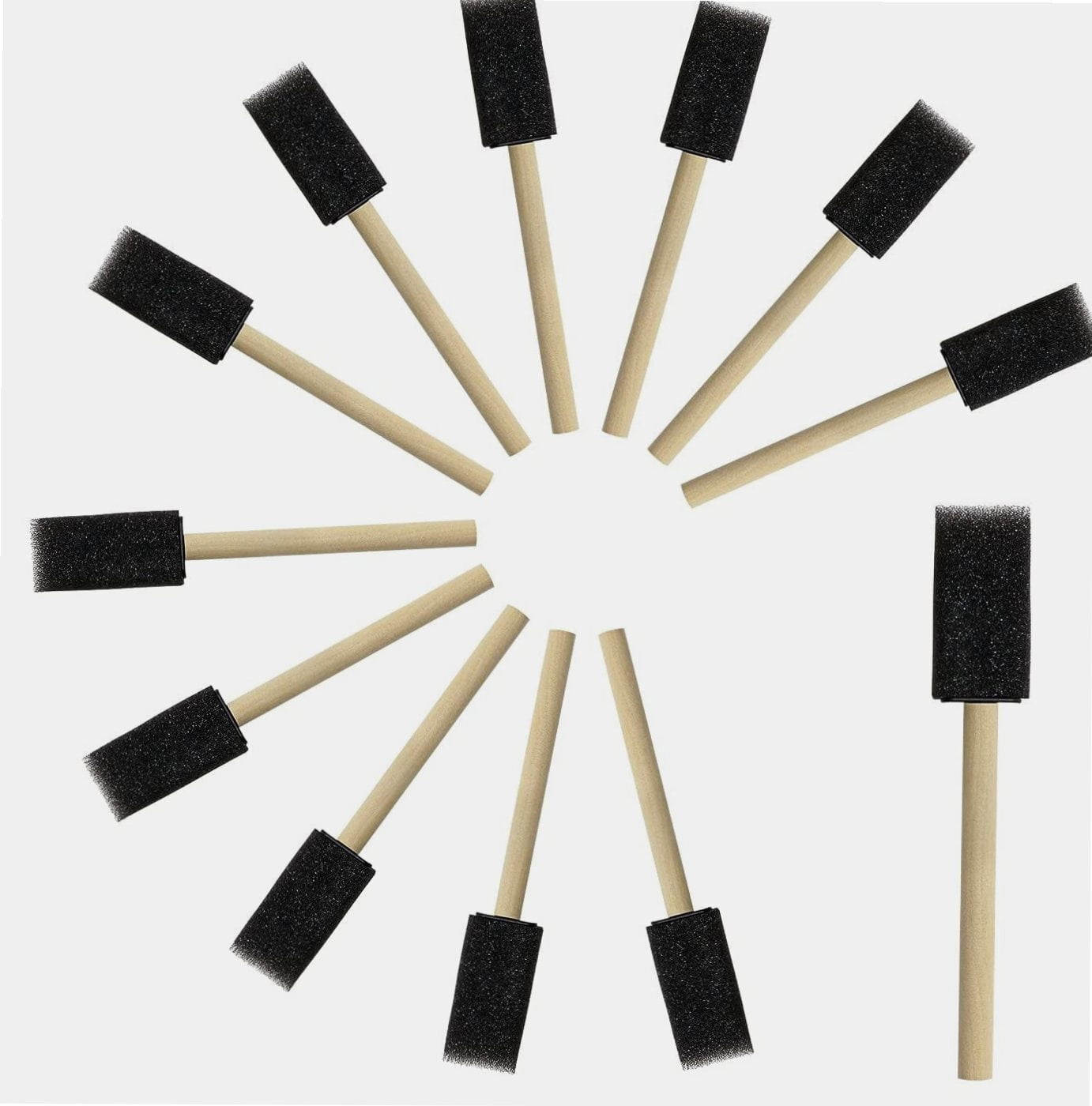 Sponge Brushes Applicator 12PCS 1 Inch Art & Craft Drawing Project Wood ...