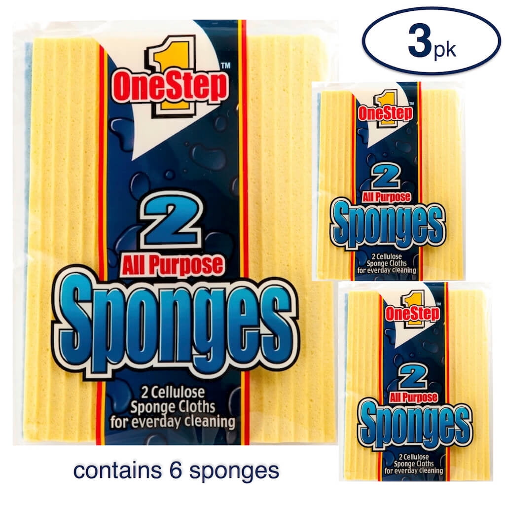 Sponge Cloth 6ct, 3 packages of 2, Cellulose Sponge Sheets Save Paper ...