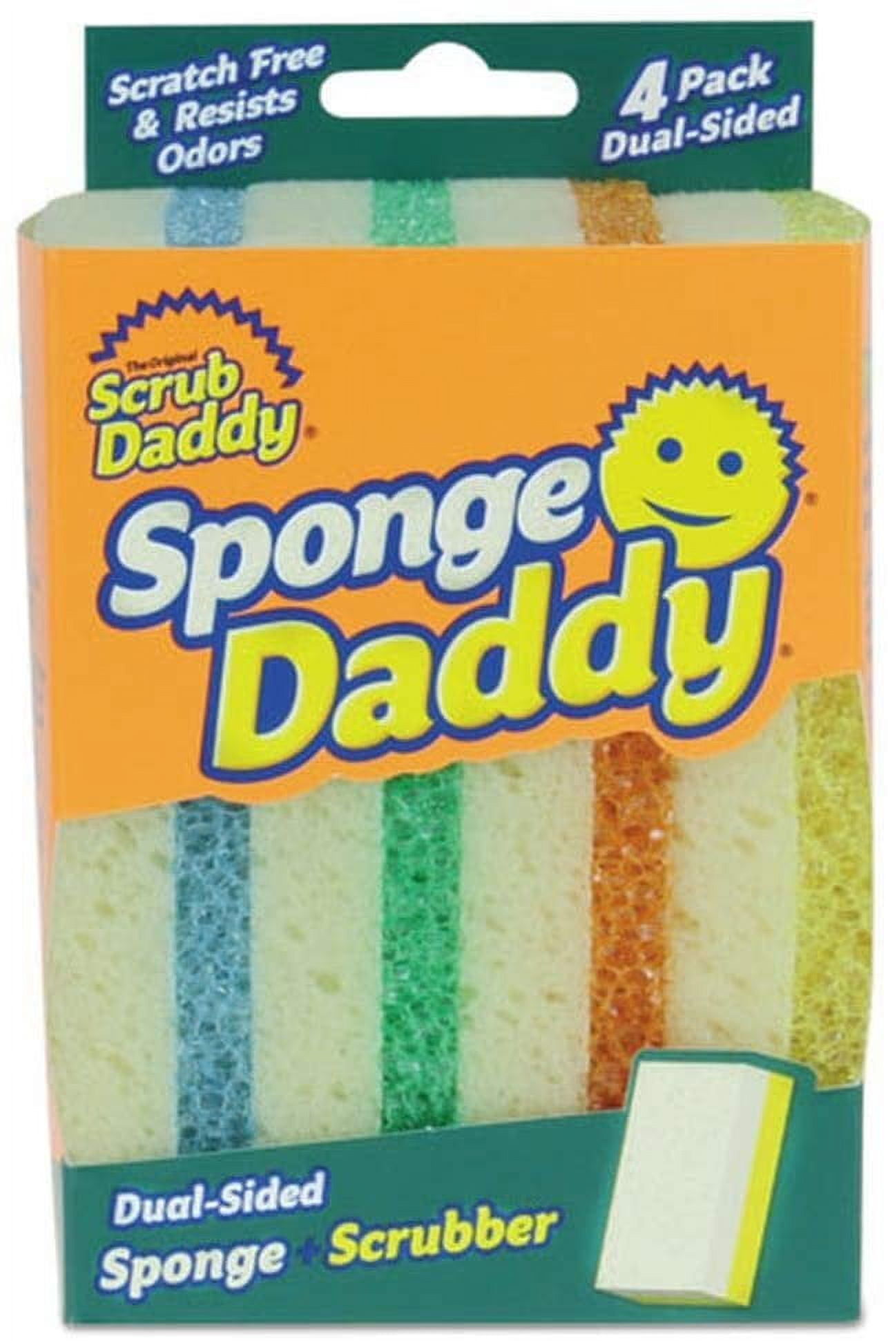 Scrub Daddy Sponge Daddy 4PK, Scratch-Free Dual-Sided Sponges ...