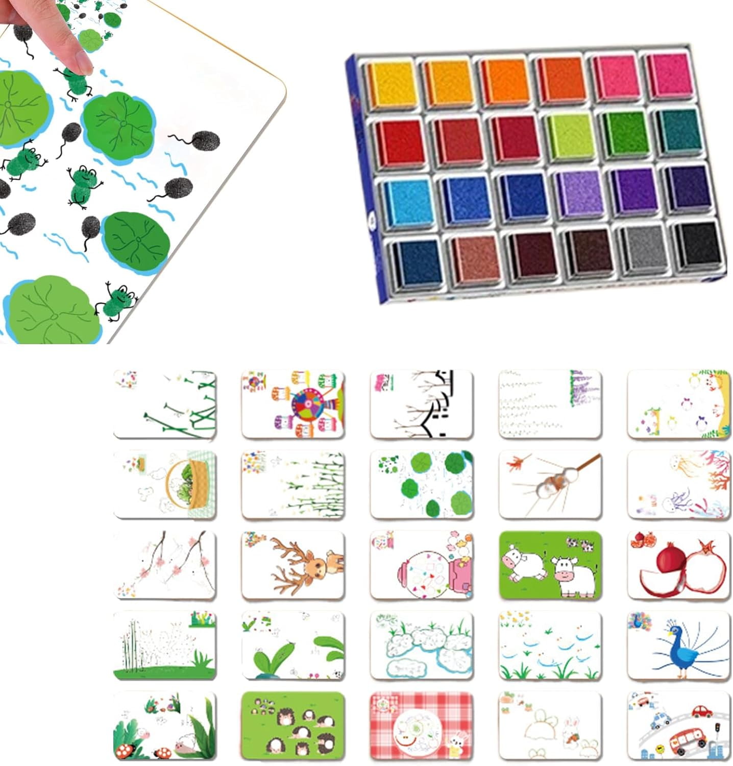 Sponge Finger Painting Kit - Fingers Painting For Toddler With 12/24 ...