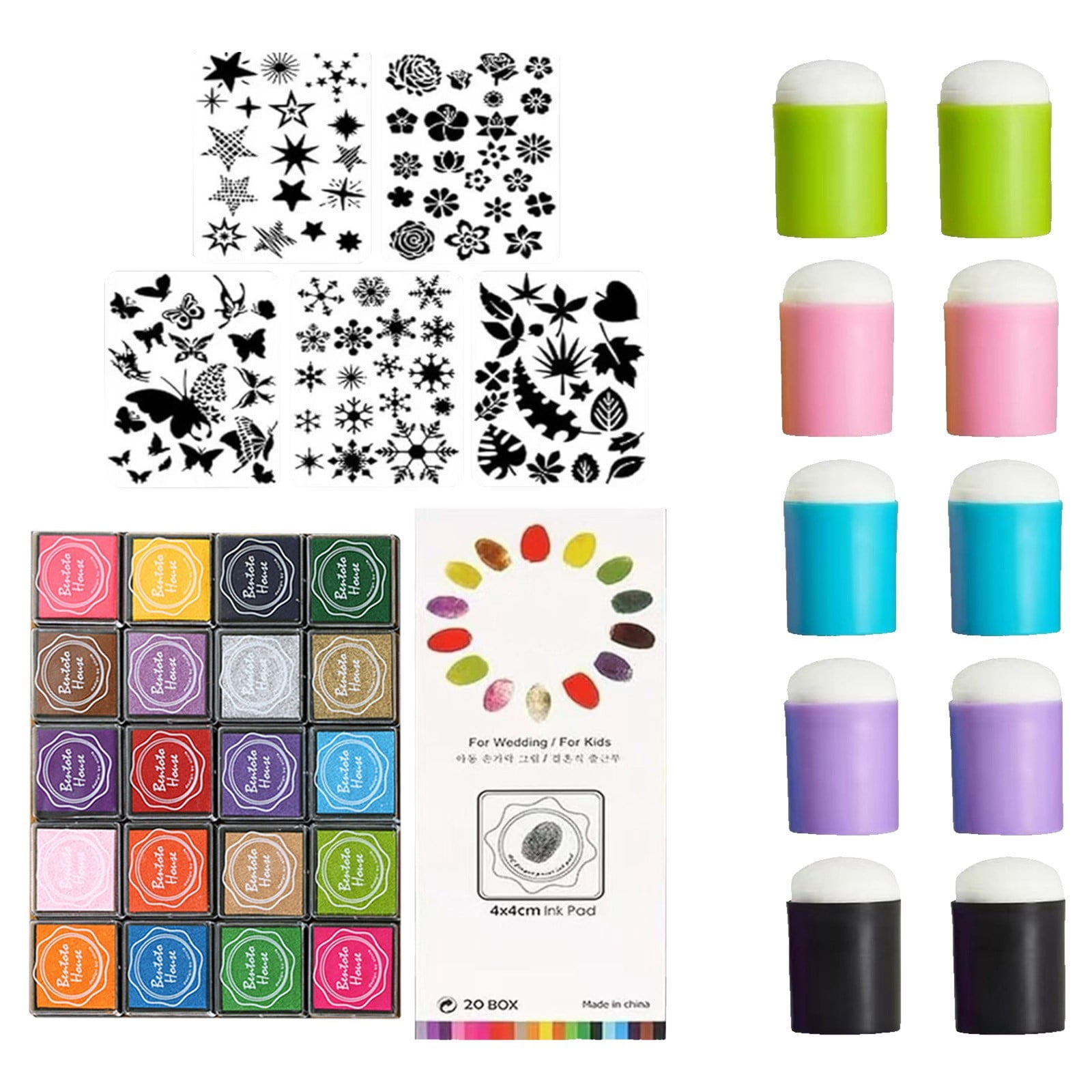 Sponge Finger Painting Kit Kids Craft Set Creative Sensory Art Tools ...