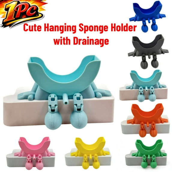 Sponge Holder for Kitchen Sink, Cute Hanging Sponge Holder with ...